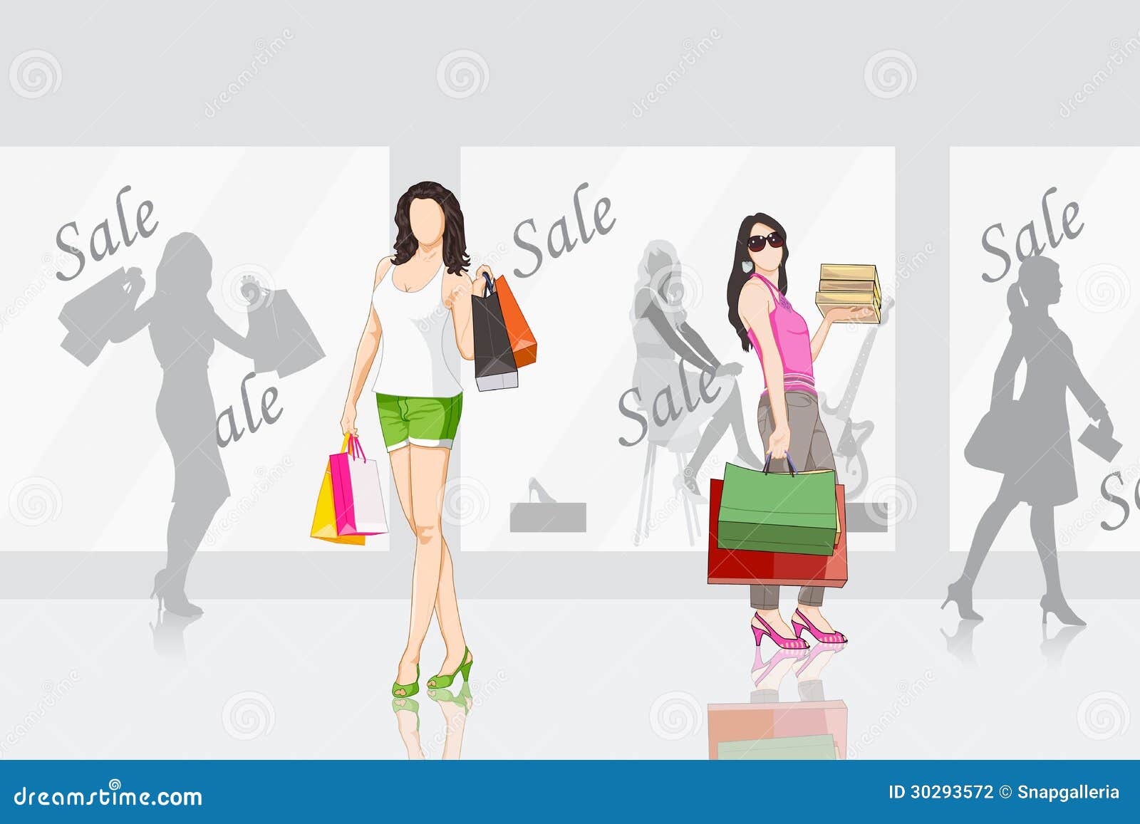 Lady Shopping In Store Stock Vector Illustration Of Clothing 30293572
