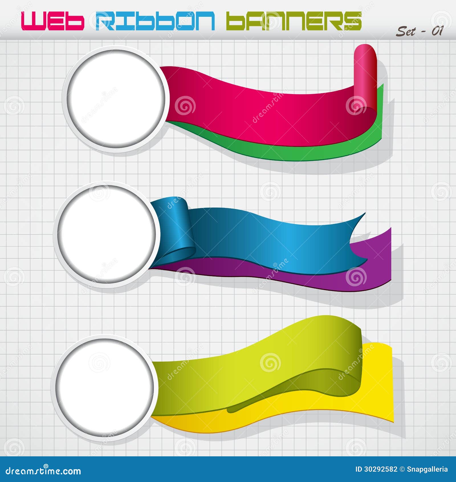 Colorful Paper Label stock vector. Illustration of banner - 30292582