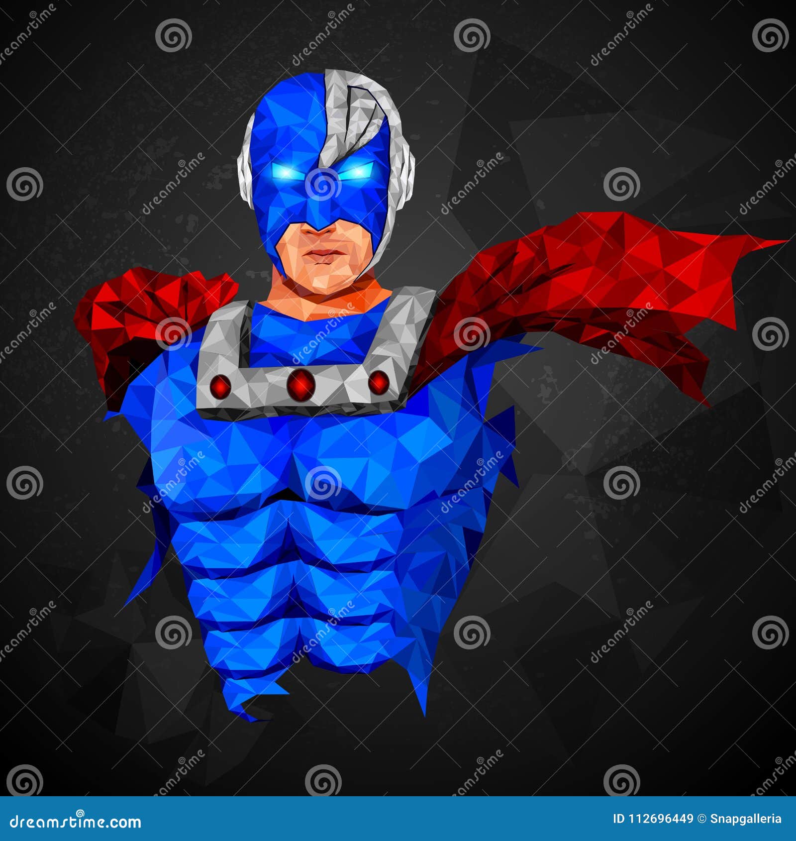 Superhero in Abstract Low Poly Polygon Style Stock Vector ...