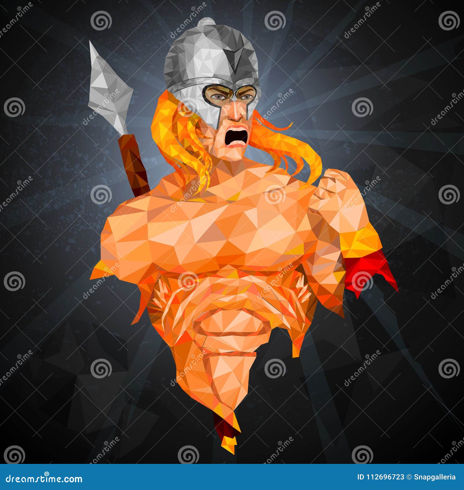 Superhero in Abstract Low Poly Polygon Style Stock Vector ...