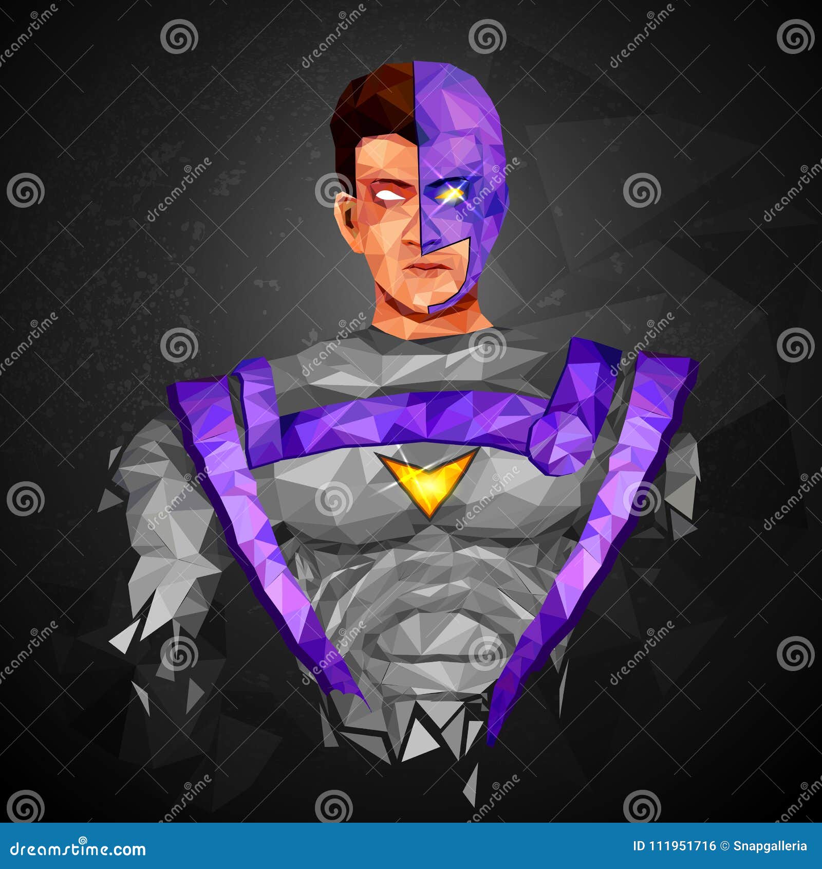 Superhero in Abstract Low Poly Polygon Style Stock Vector ...