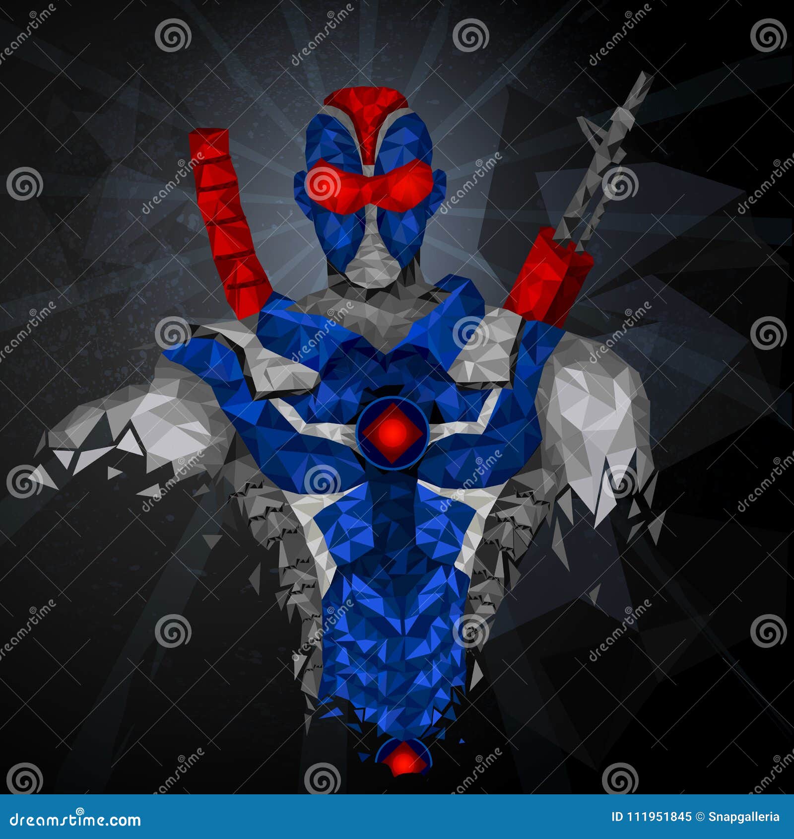 Superhero in Abstract Low Poly Polygon Style Stock Vector ...