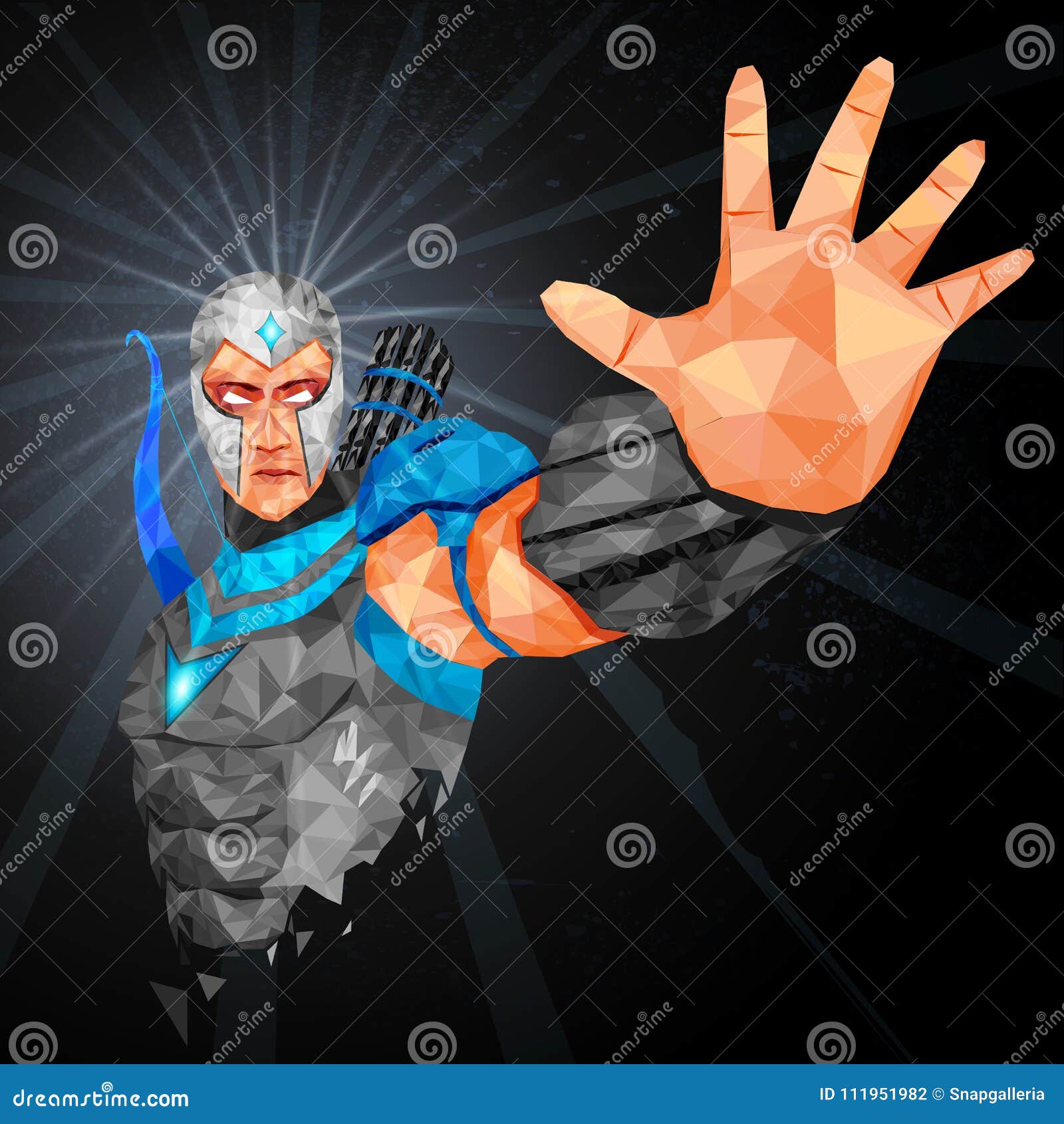 Superhero in Abstract Low Poly Polygon Style Stock Vector ...