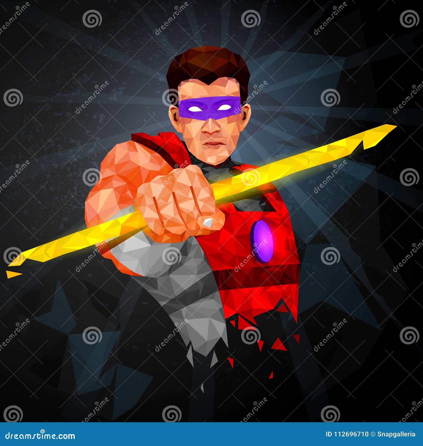 Superhero in Abstract Low Poly Polygon Style Stock Vector ...