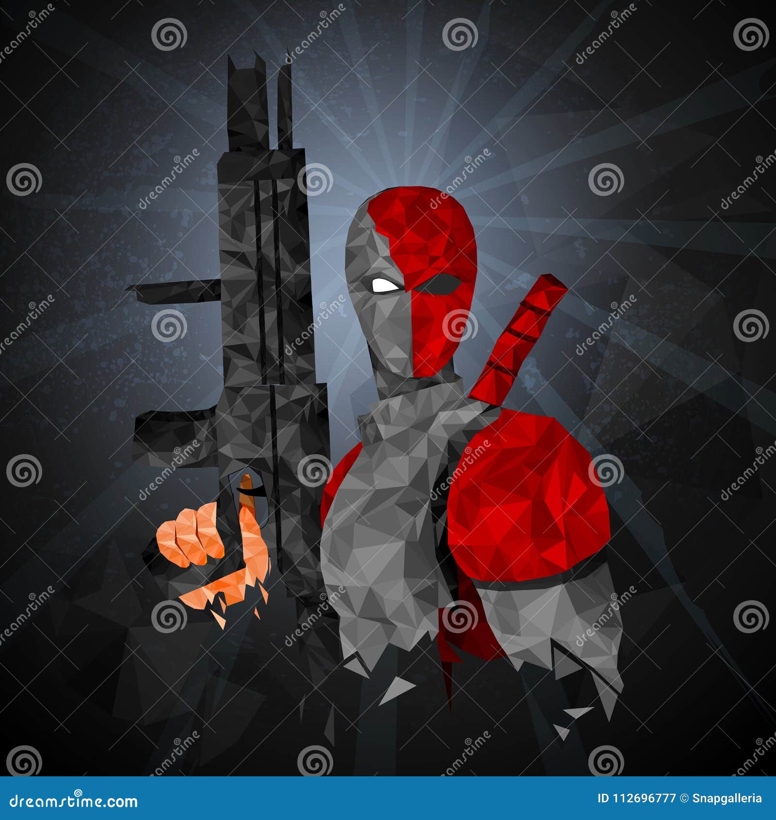 Superhero in Abstract Low Poly Polygon Style Stock Vector ...