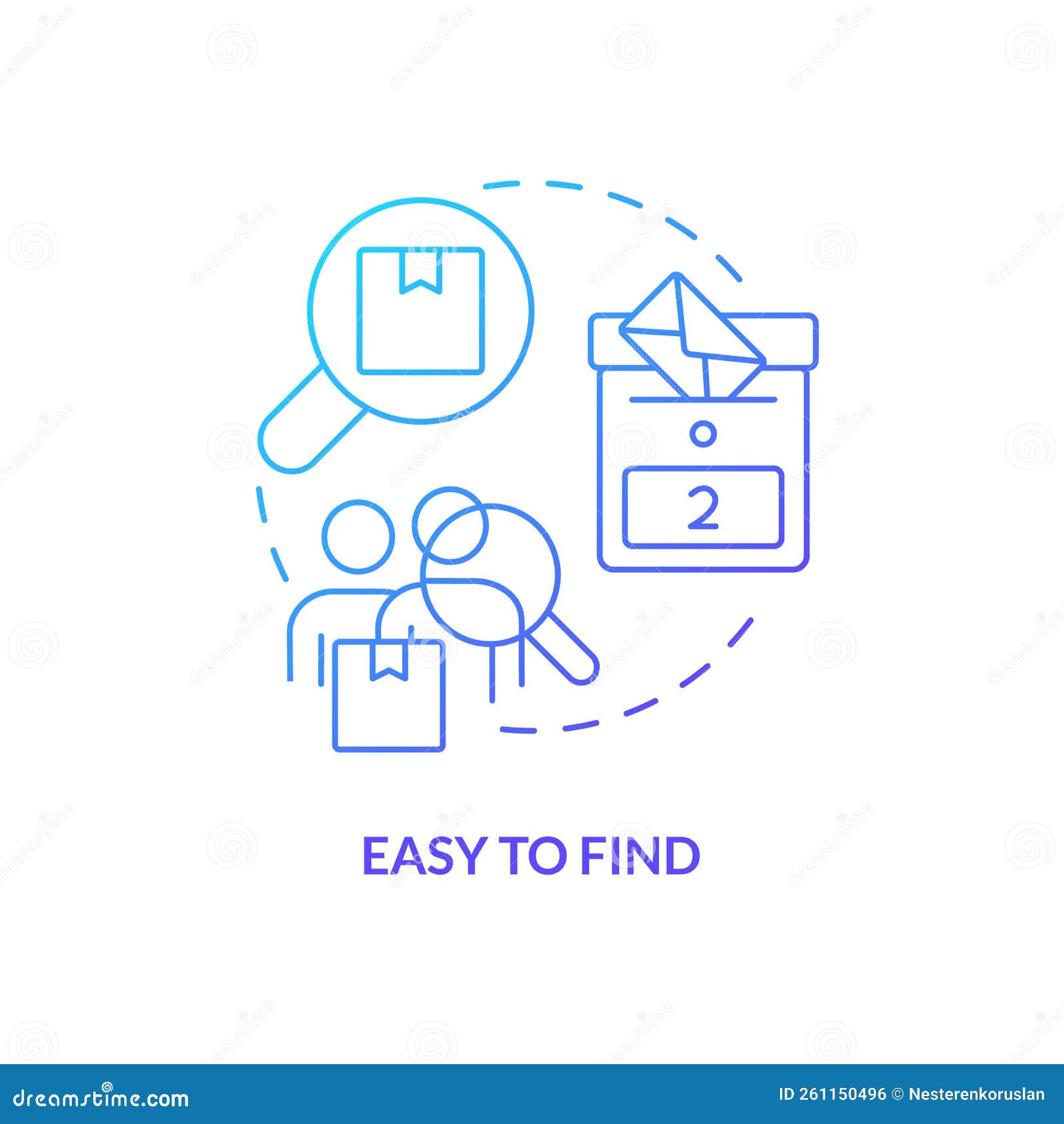 Easy To Find Blue Gradient Concept Icon Stock Vector - Illustration of ... Easy To Find Blue Gradient Concept Icon Stock Vector - Illustration of ...