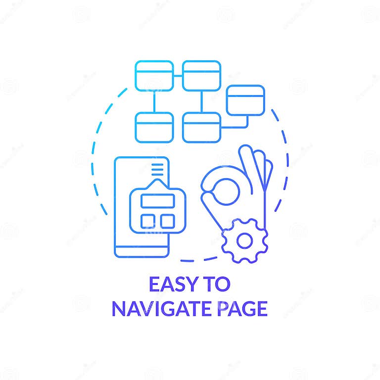 Easy To Navigate Page Blue Gradient Concept Icon Stock Vector ... Easy To Navigate Page Blue Gradient Concept Icon Stock Vector ...