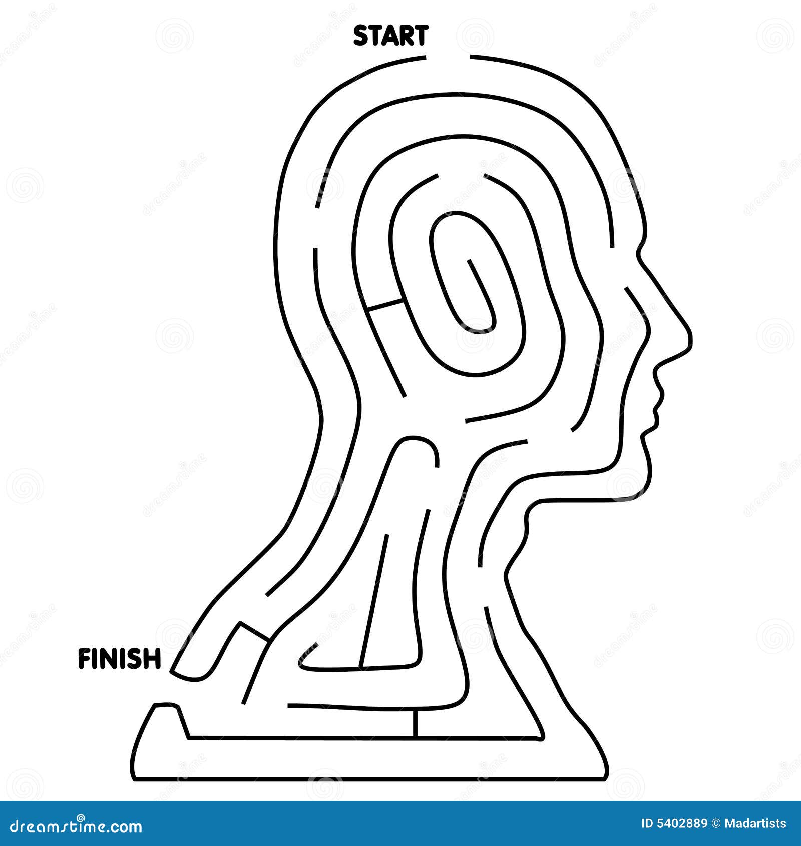 Easy To Solve Head Maze stock illustration. Illustration of solve - 5402889