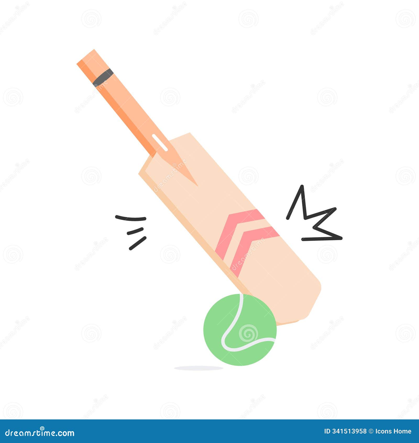 Easy To Use Hand Drawn Icon of Cricket Bat Stock Illustration ...