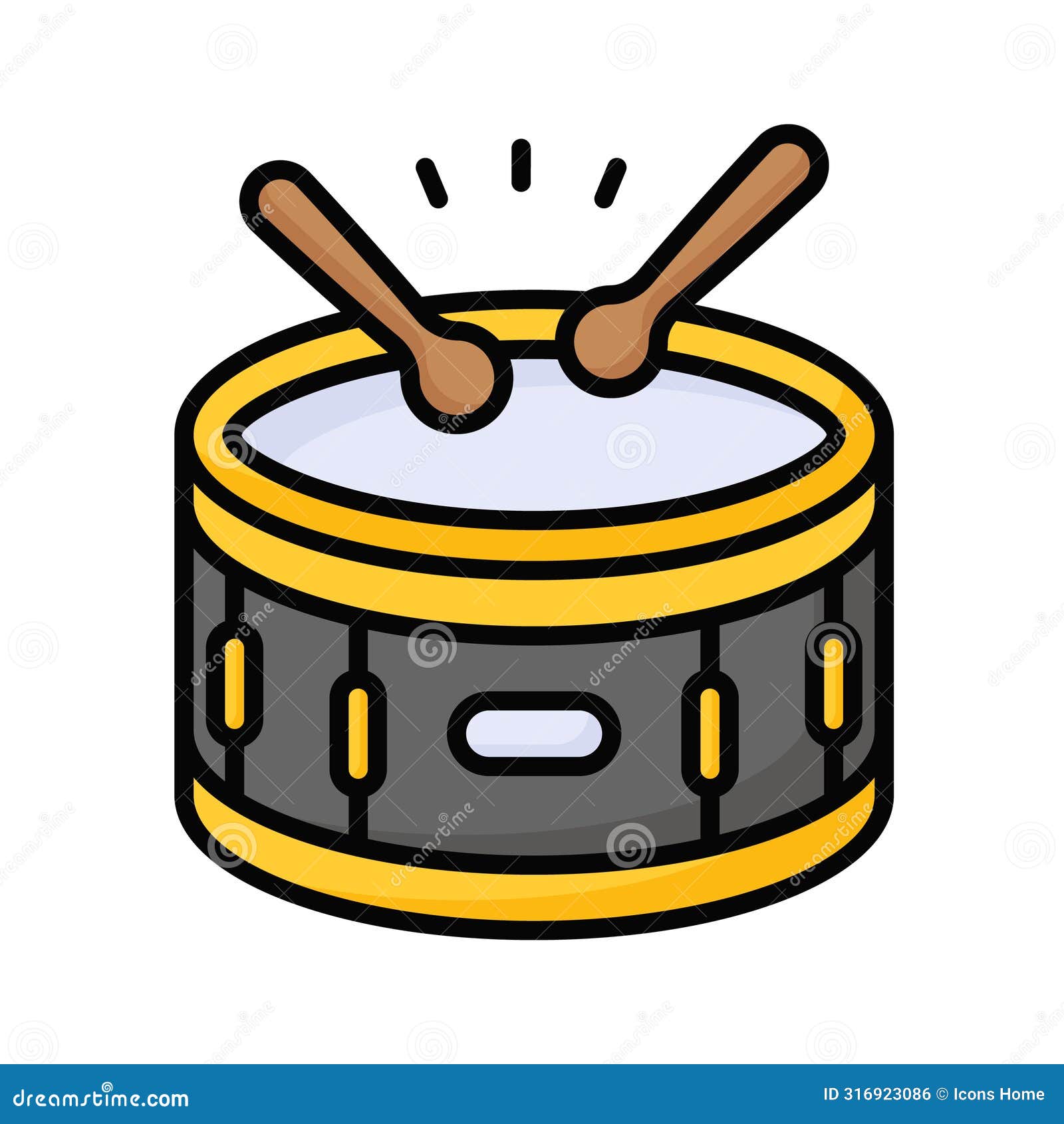 An Easy To Use Vector of Snare Drum, Editable Icon Design Stock Vector ...