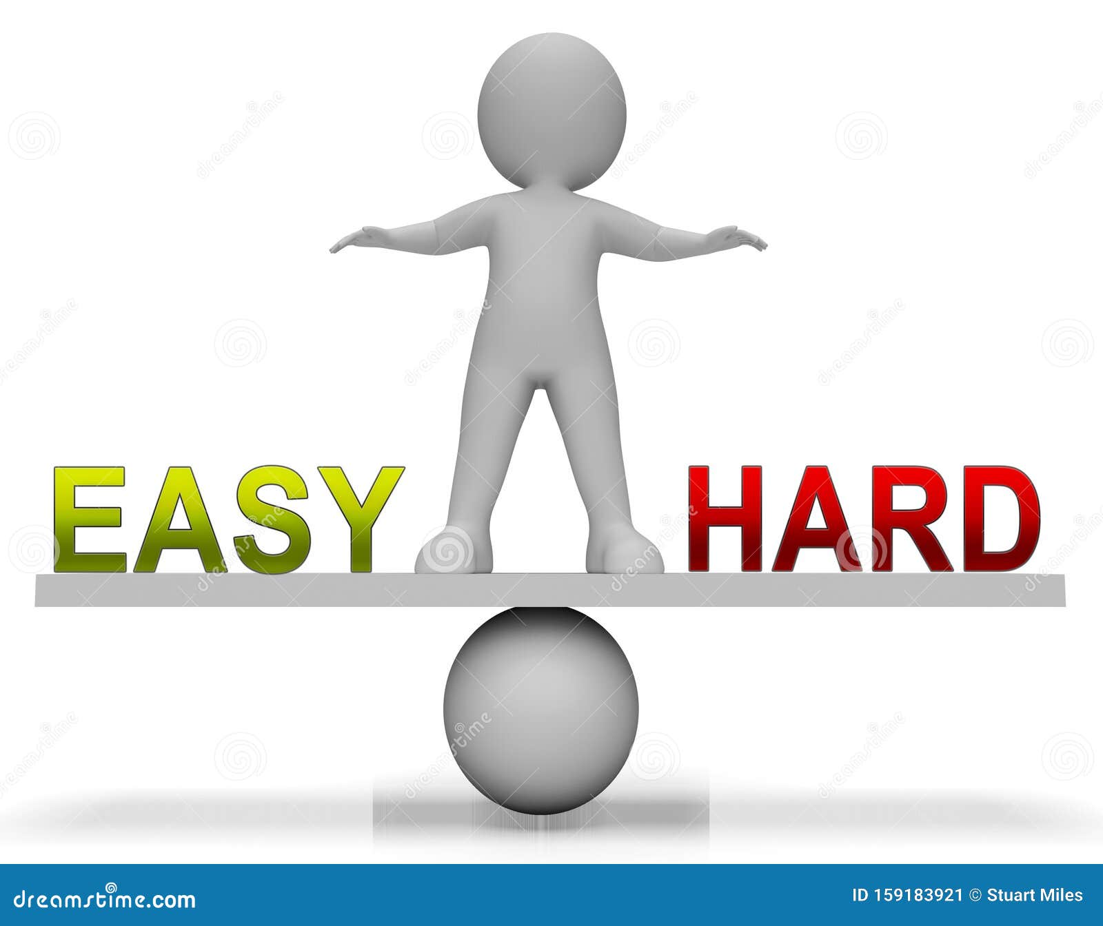 Easy Vs Hard Balance Portrays Choice of Simple or Difficult Way - 3d ... Easy Vs Hard Balance Portrays Choice of Simple or Difficult Way - 3d ...
