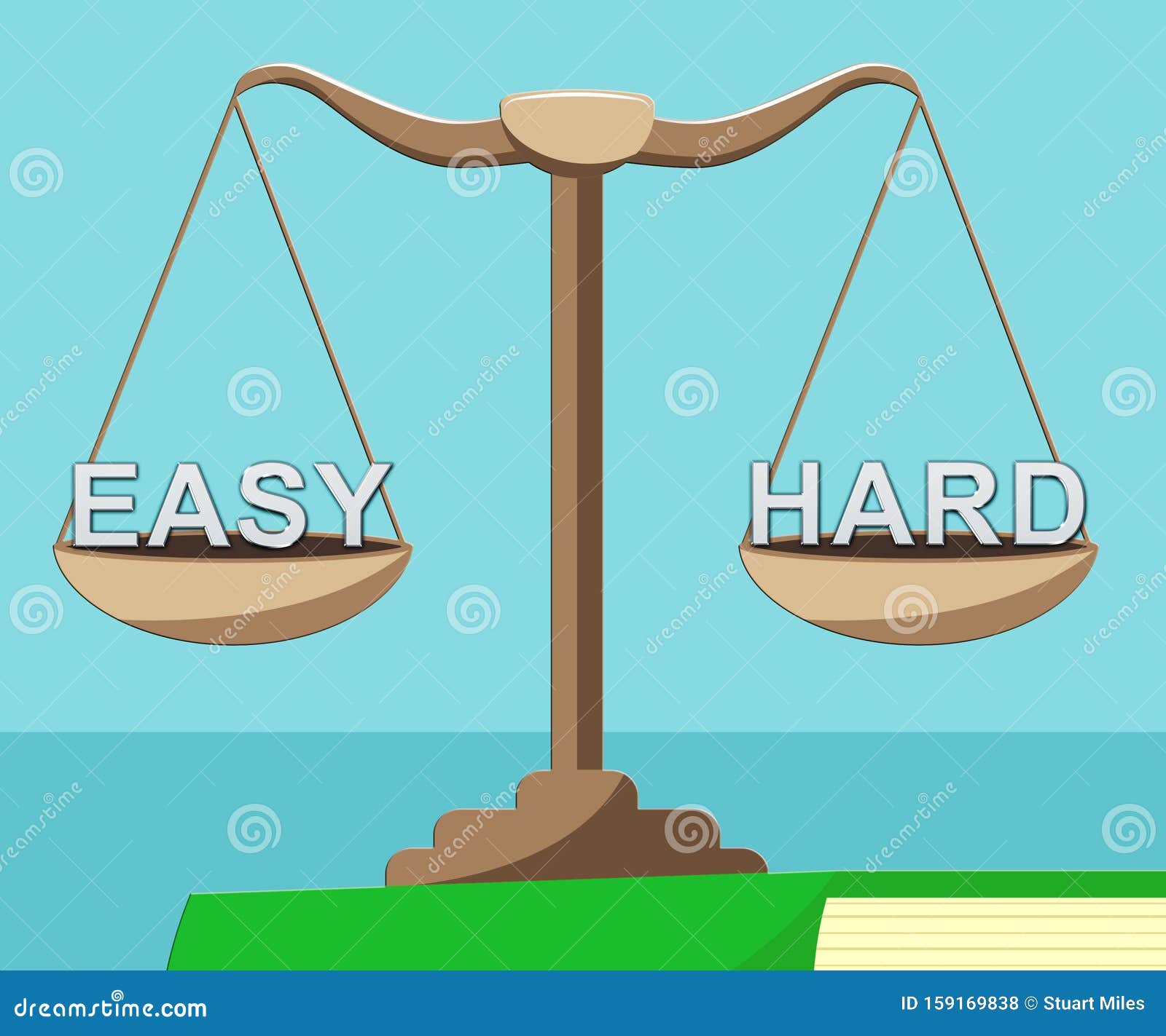 Easy Vs Hard Balance Portrays Choice of Simple or Difficult Way - 3d ... Easy Vs Hard Balance Portrays Choice of Simple or Difficult Way - 3d ...