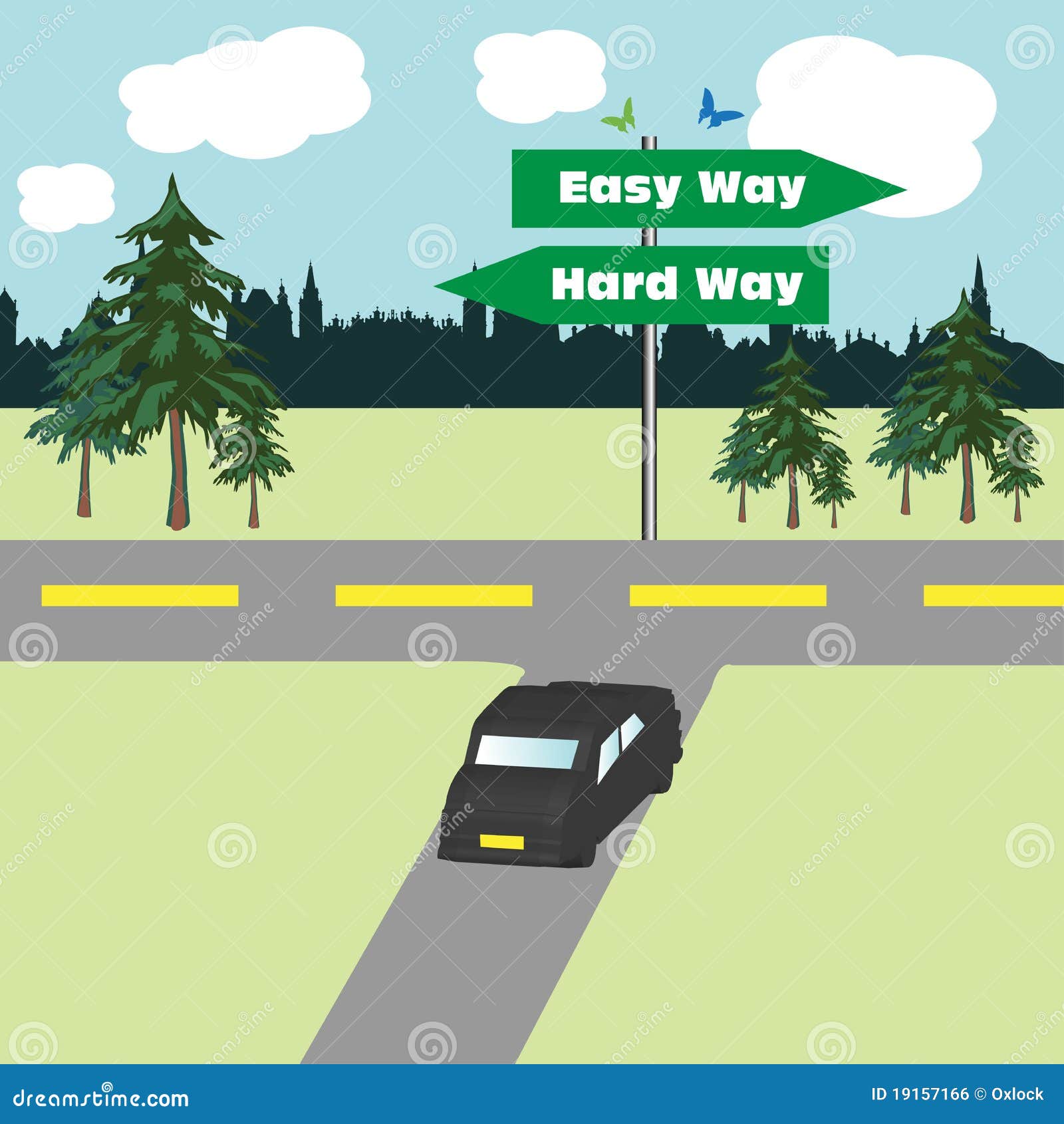 Easy way or the hard way stock vector. Illustration of artwork - 19157166