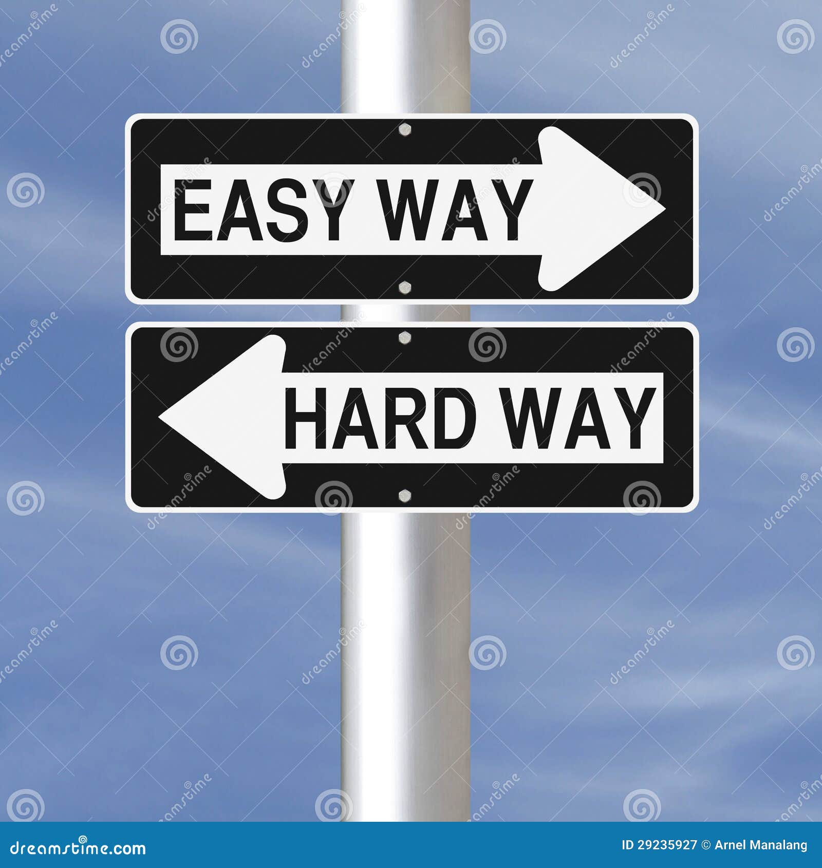 Easy Way or Hard Way stock image. Image of road, easy - 29235927