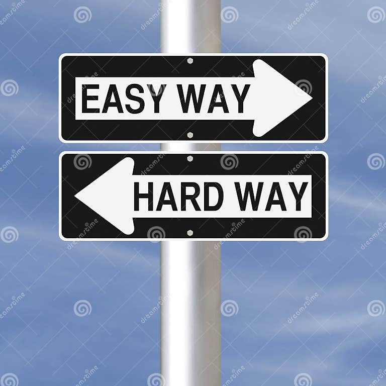 Easy Way or Hard Way stock image. Image of road, easy - 29235927