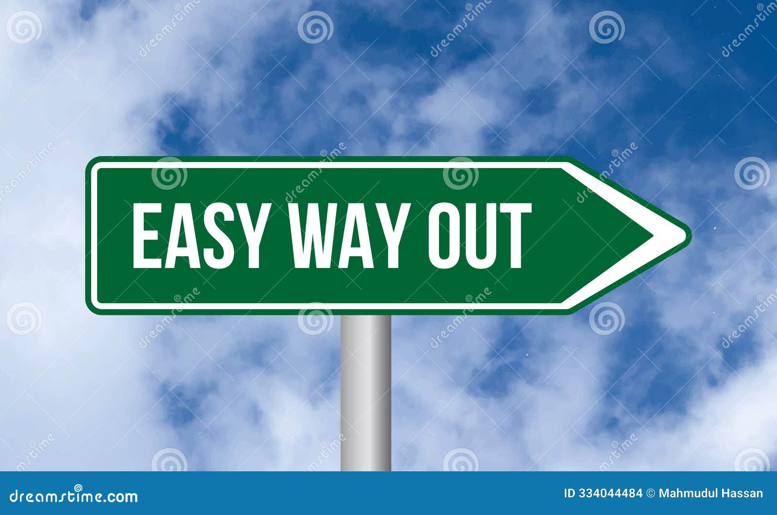 Easy Way Out Road Sign on Blue Sky Background Stock Photo - Image of ...