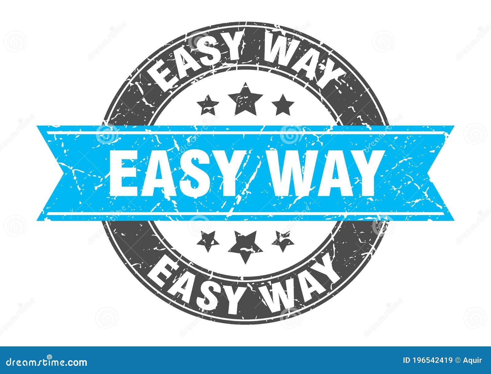 Easy Way Round Stamp with Ribbon. Label Sign Stock Vector ...