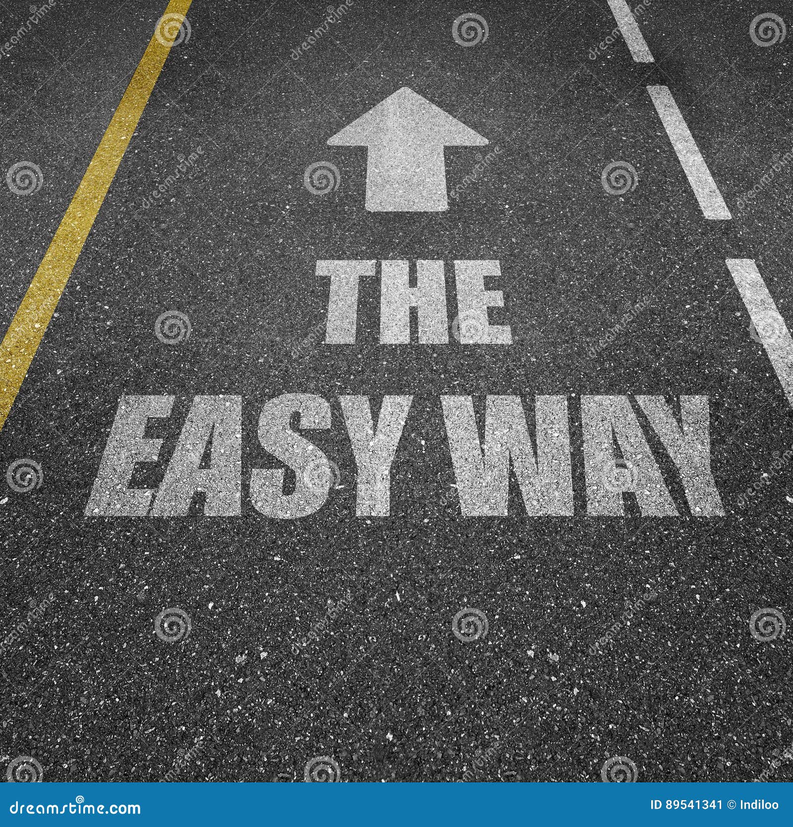 The easy way sign on road stock image. Image of asphalt - 89541341