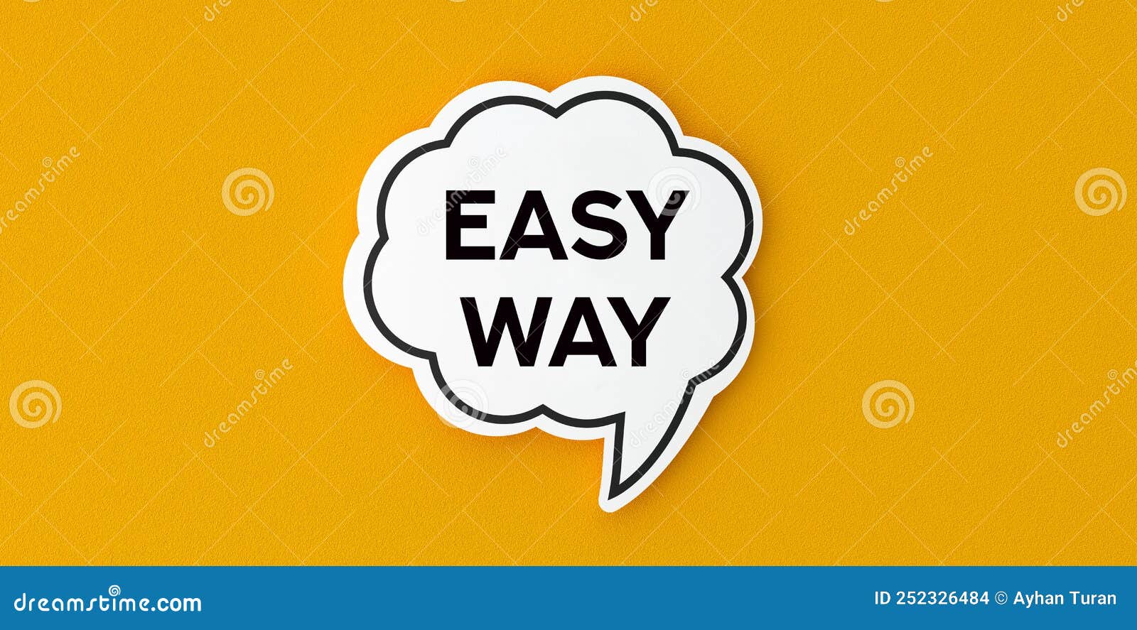 Easy Way Yellow Background and Speech Bubble Stock Photo - Image of ...