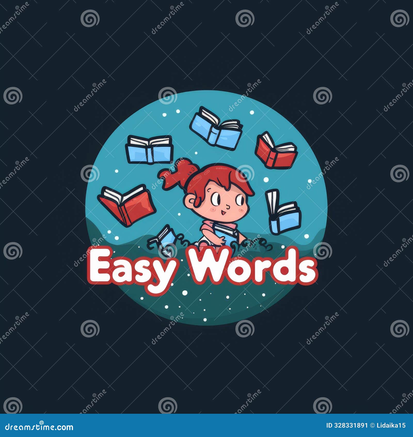 Easy Words Learning Logo stock illustration. Illustration of playful ...