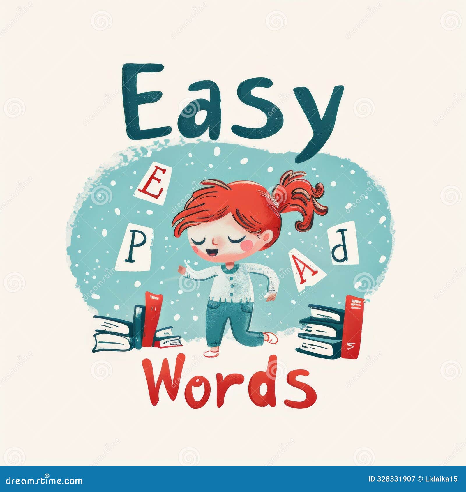 Easy Words Learning Logo stock illustration. Illustration of letters ...