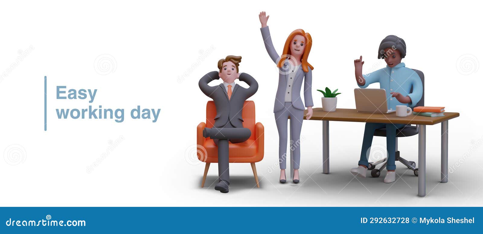 Easy Working Day. Minimal Workload, Simple Tasks Stock Illustration ...