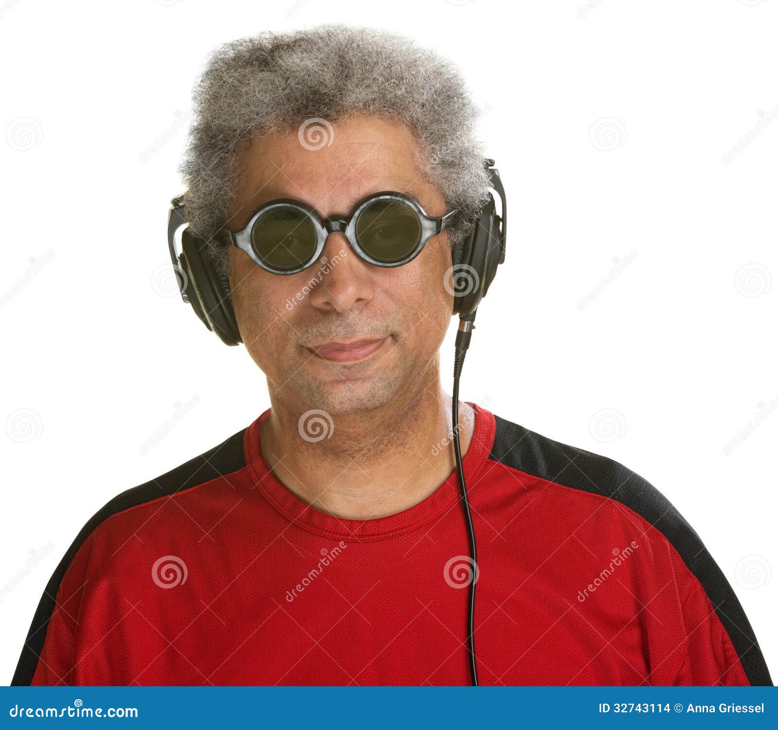 Easygoing Man with Headphones Stock Photo - Image of calm, disk: 32743114
