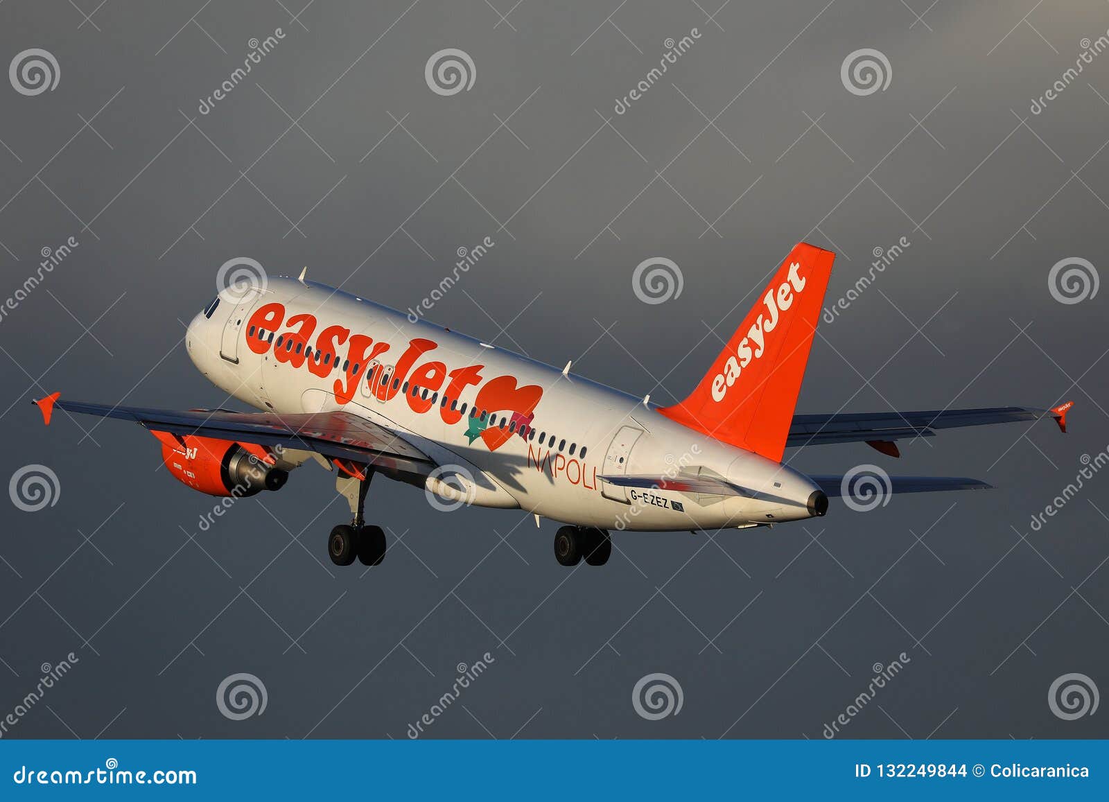 Easyjet Plane Flying Up in the Sky, Grey Clouds Editorial Stock Image ...