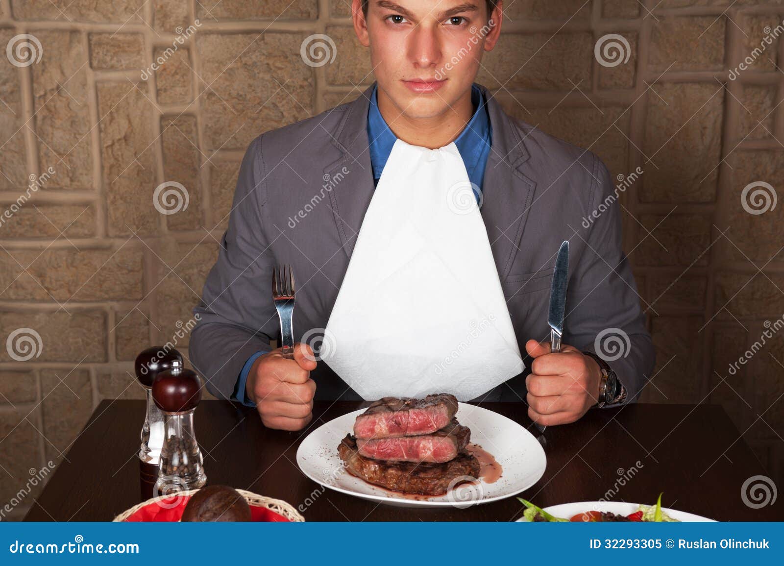 Eat a beef steak stock image. Image of carnivore, dinner - 32293305