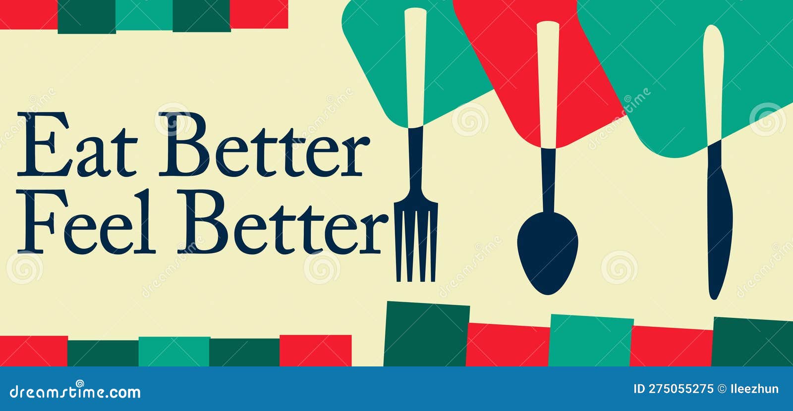 Eat Better Feel Better Spoon Fork Knife Retro Colors Rounded Squares ... Eat Better Feel Better Spoon Fork Knife Retro Colors Rounded Squares ...