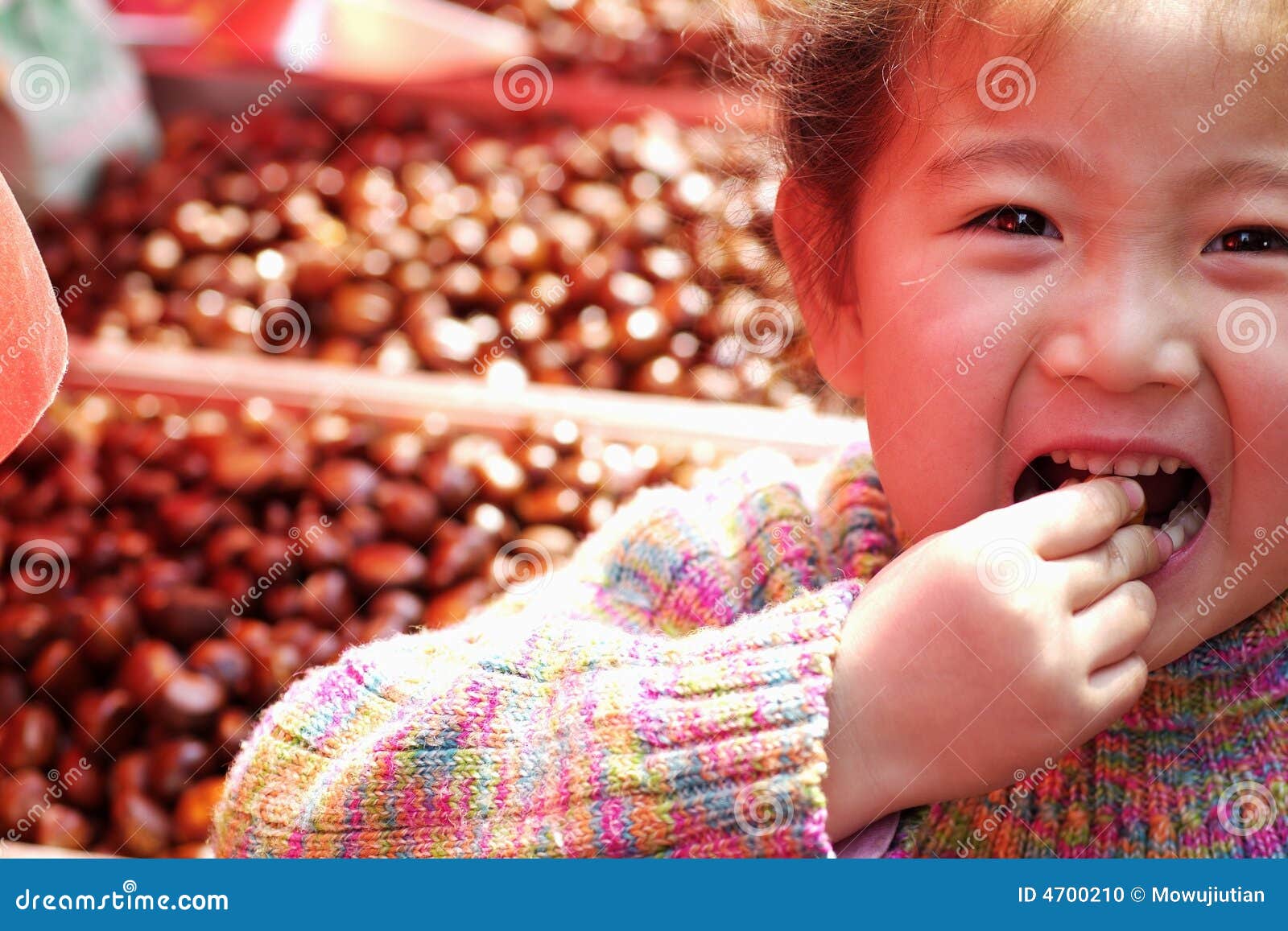 Eat chestnuts stock photo. Image of girls, oriental, mischievous - 4700210