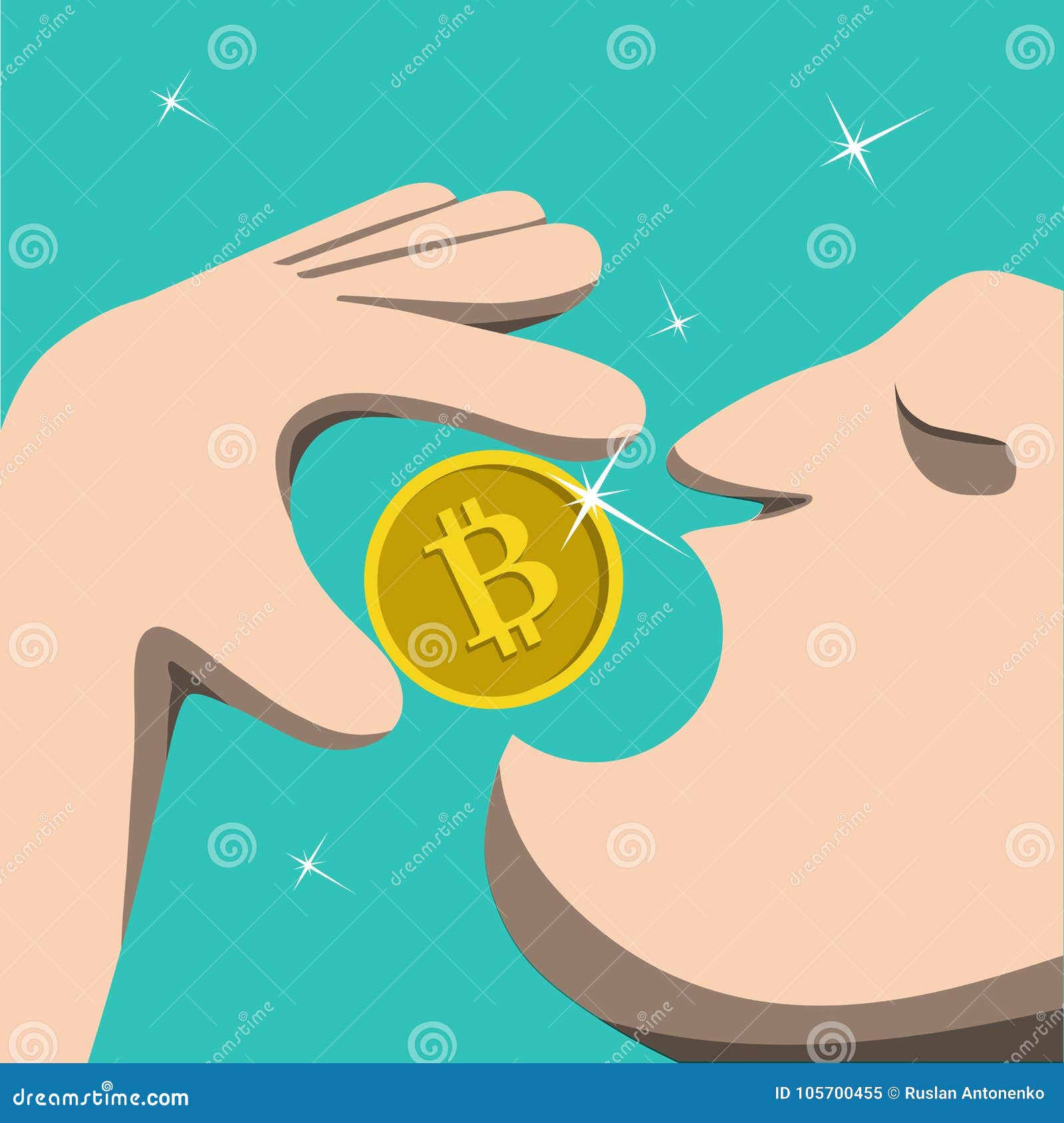 Eat coin stock vector. Illustration of market, cartoon - 105700455