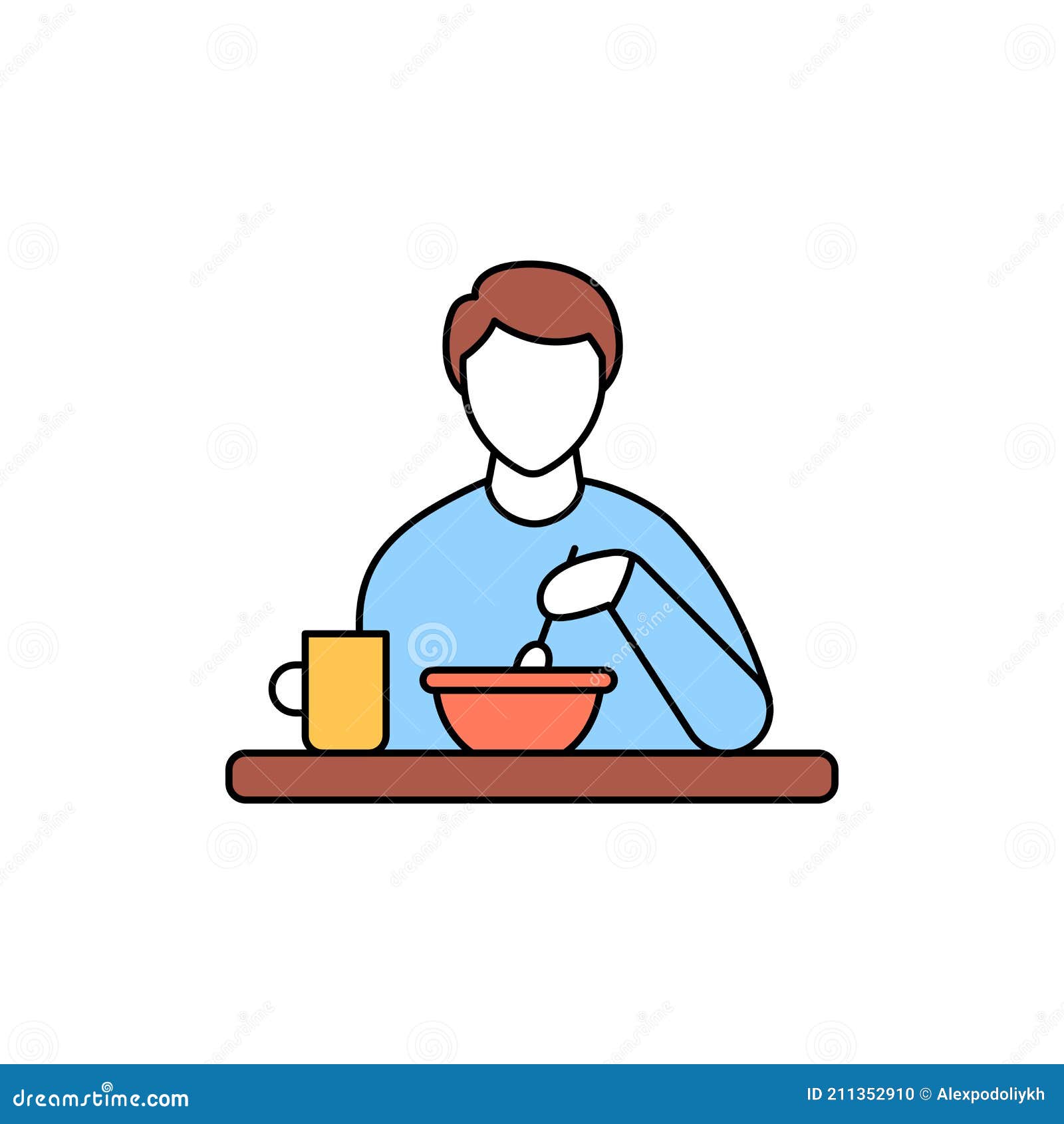 Eat Color Line Icon. Pictogram for Web Page, Mobile App Stock Vector ... Eat Color Line Icon. Pictogram for Web Page, Mobile App Stock Vector ...