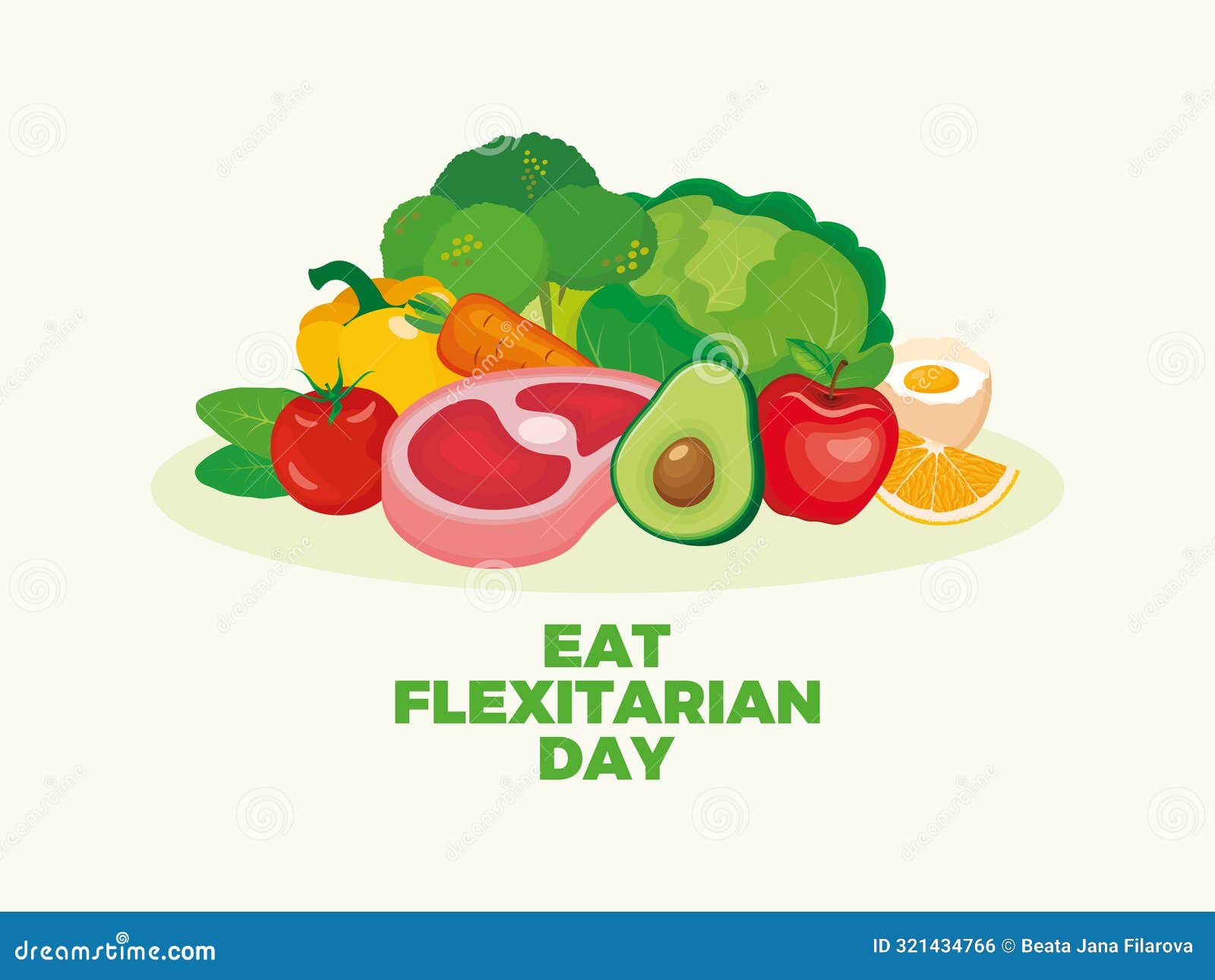 Eat Flexitarian Day Poster Vector Illustration Stock Vector ...