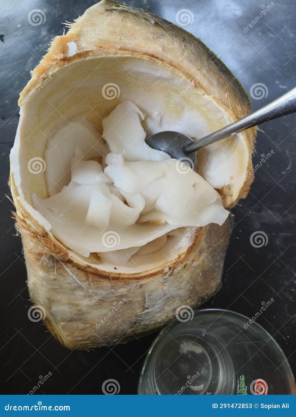 Eat Fresh Coconut Filling during the Day Stock Image - Image of fresh ...
