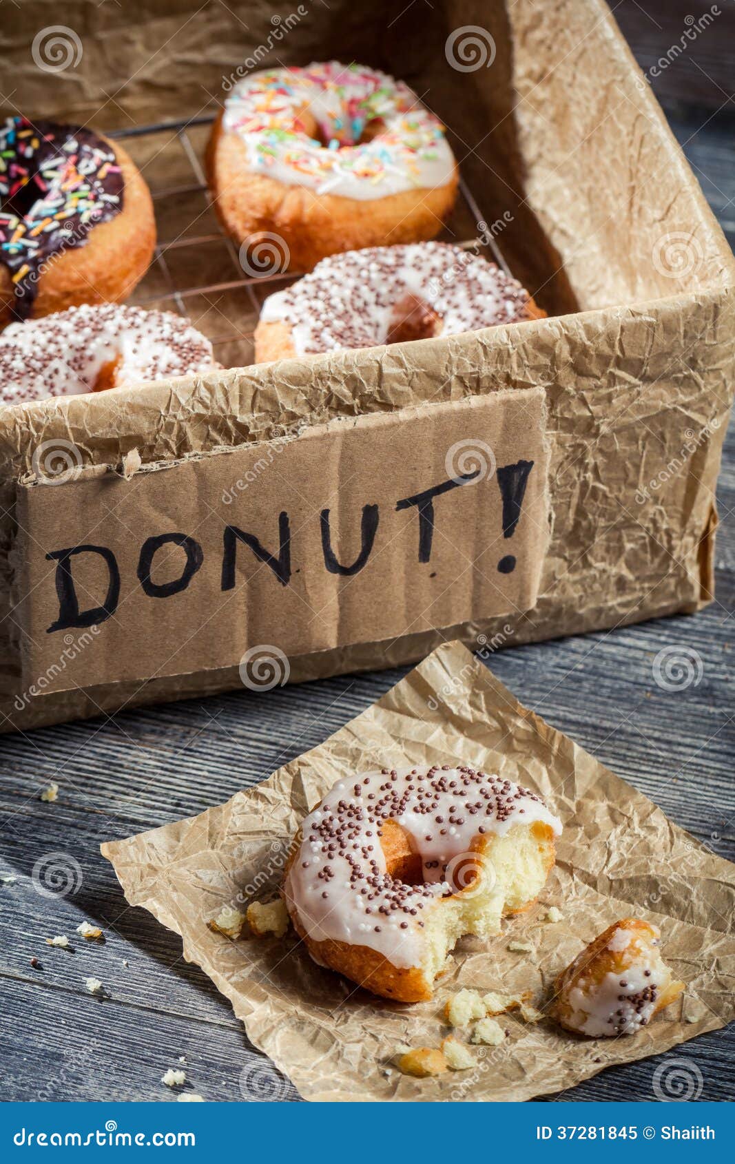Eat Fresh Donuts for Breakfast Stock Image - Image of caster, donut ...