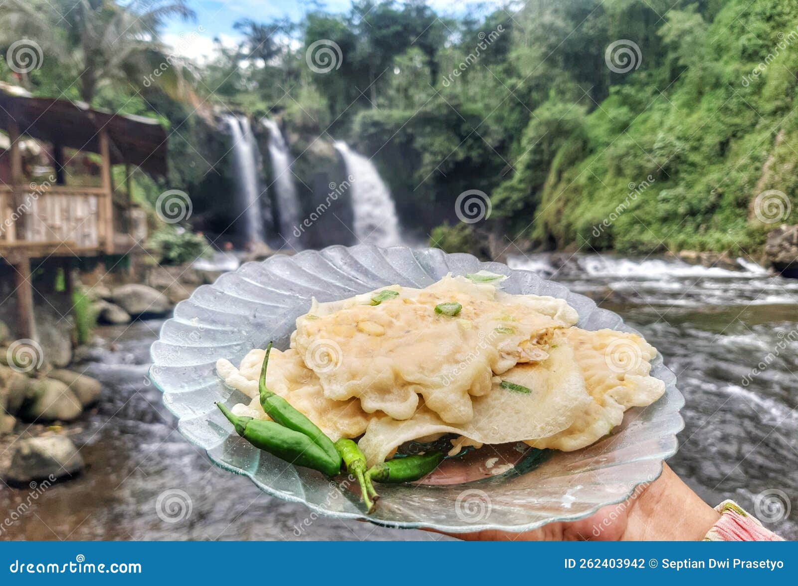 Eat Fried with a View of a Dish of Small Waterfall Stock Photo - Image ...