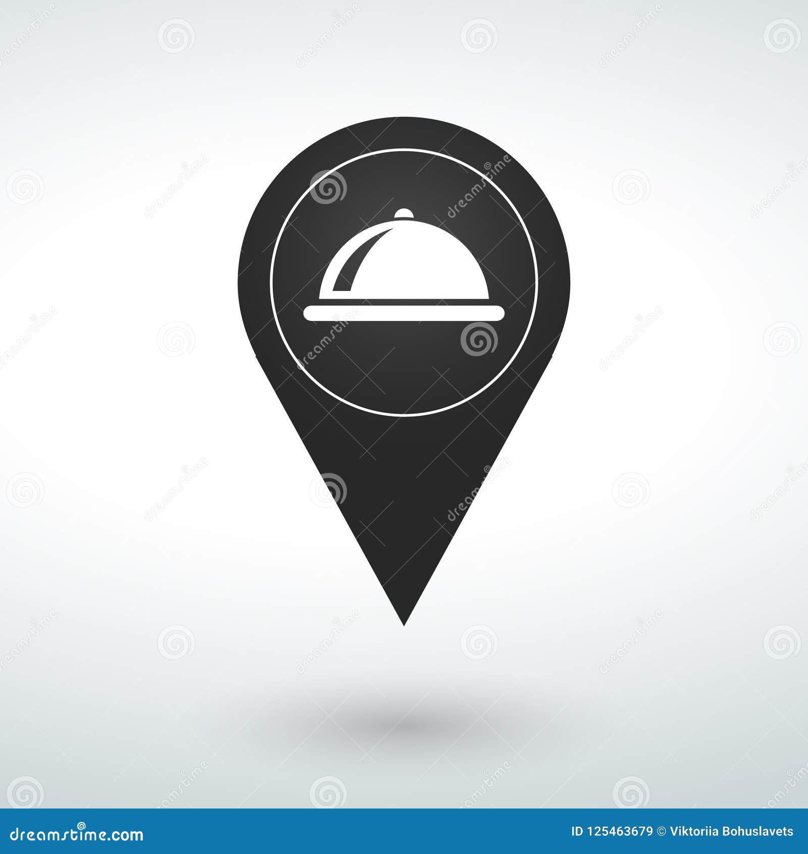 Eat Icon Map Pin on a White Background Stock Illustration ...
