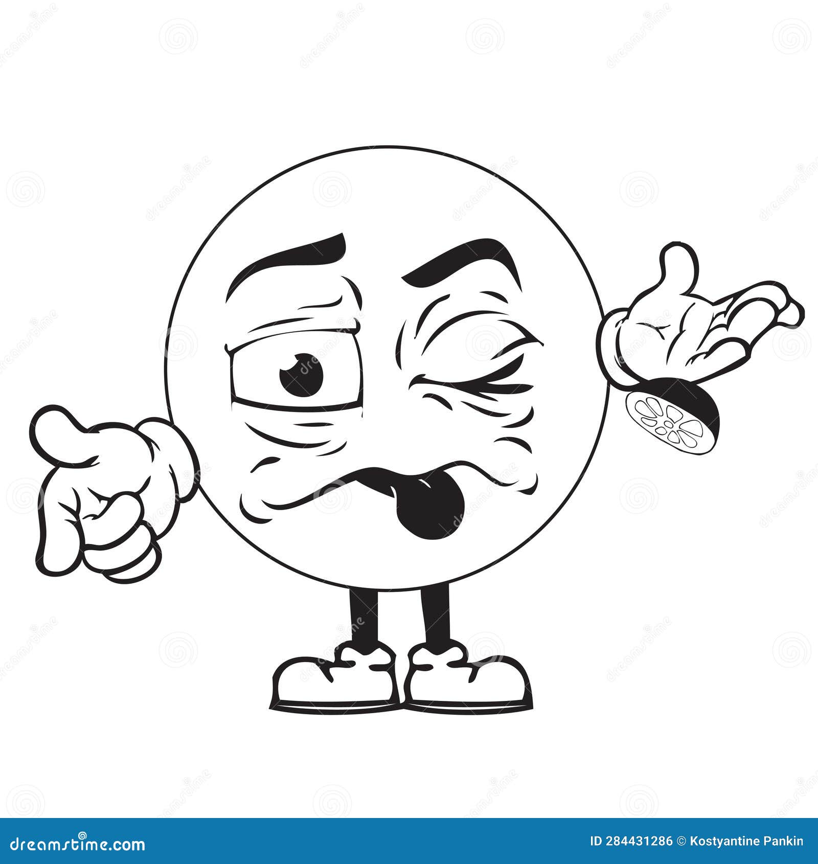 Eat lemon stock vector. Illustration of grimace, food - 284431286