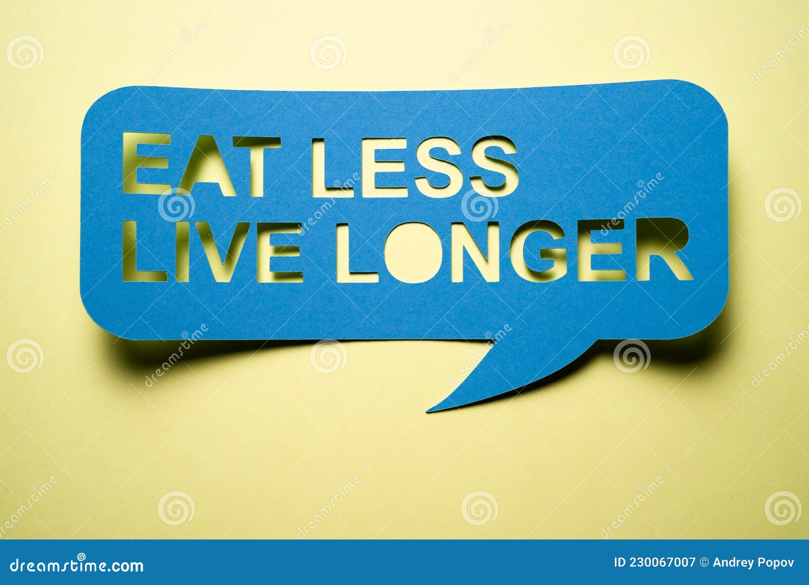 Eat less Live Longer Motivational Message Stock Image - Image of plan ...