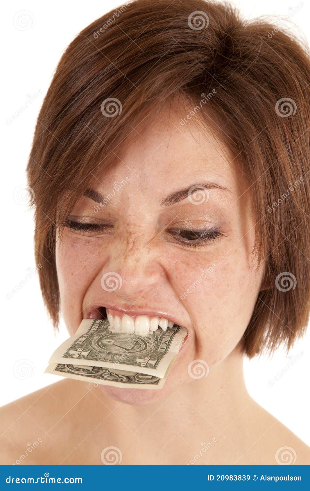 Eat money stock image. Image of frustrated, cute, concept - 20983839