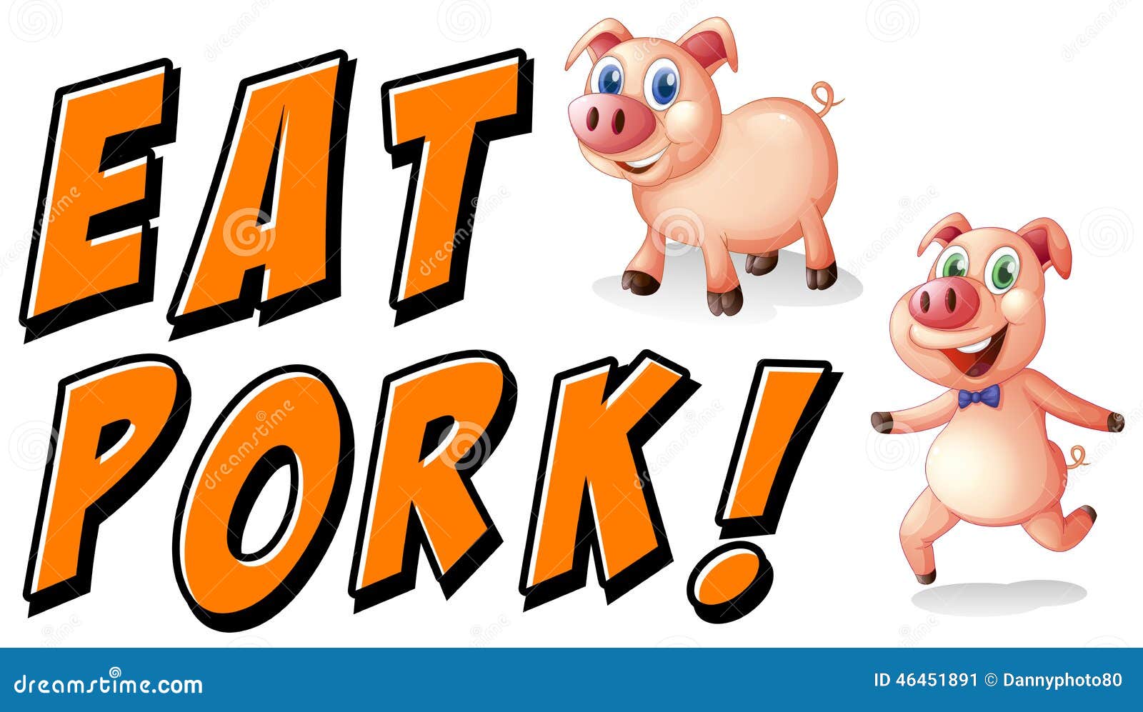 Eat pork stock vector. Illustration of logo, object, text - 46451891