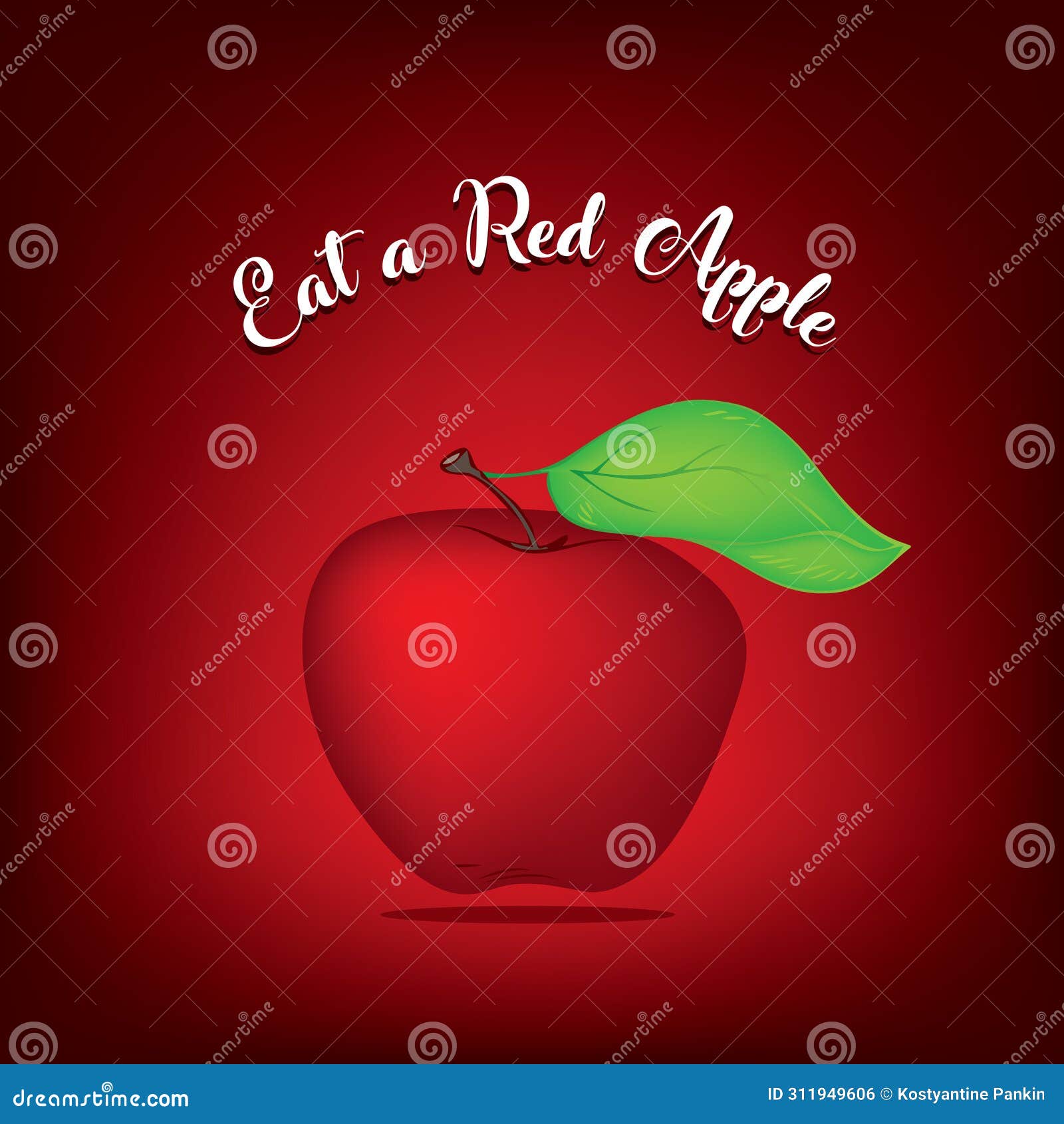 Eat a Red Apple stock vector. Illustration of happy - 311949606