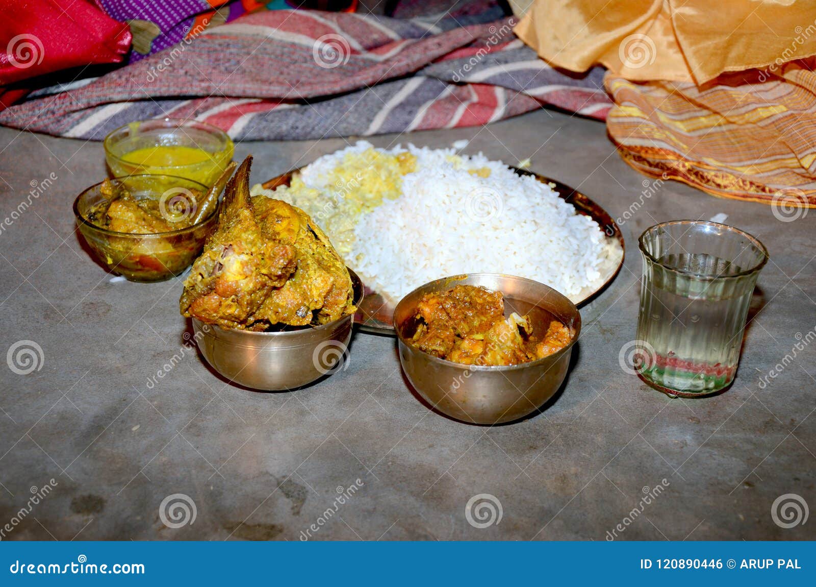 Bengali rice stock photo. Image of fish, bengali, rice - 120890446