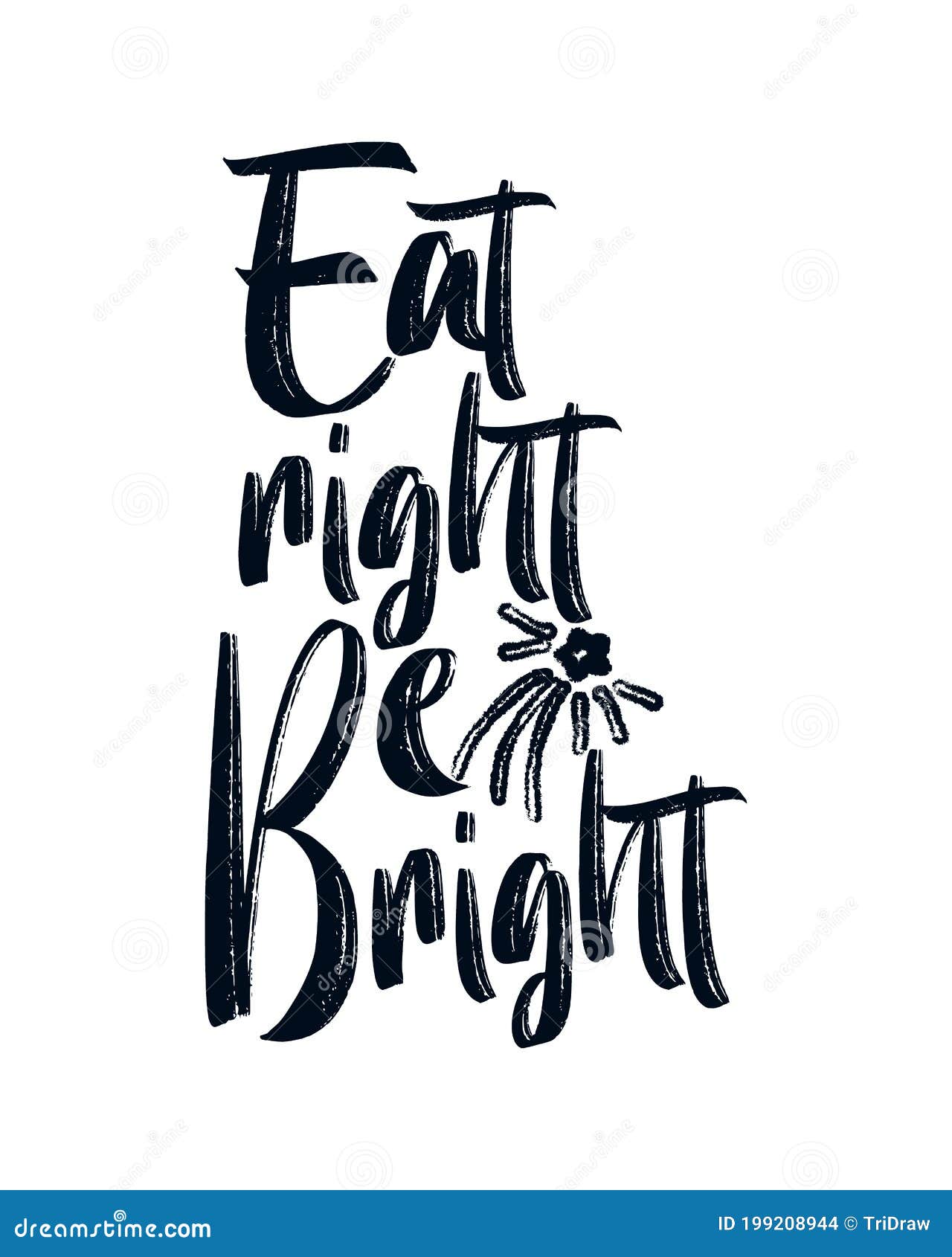 Eat Right Be Bright. Stylish Typography Design Stock Vector ...
