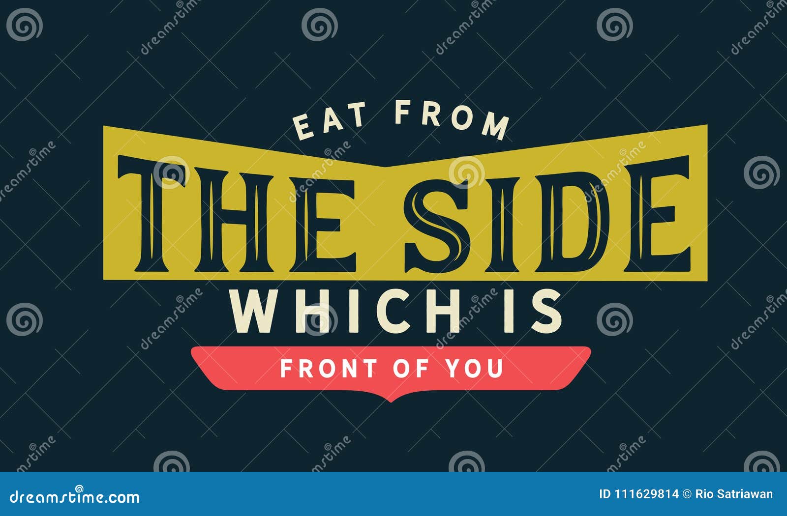 Eat from the Side Which is Front of You Stock Vector - Illustration of ...