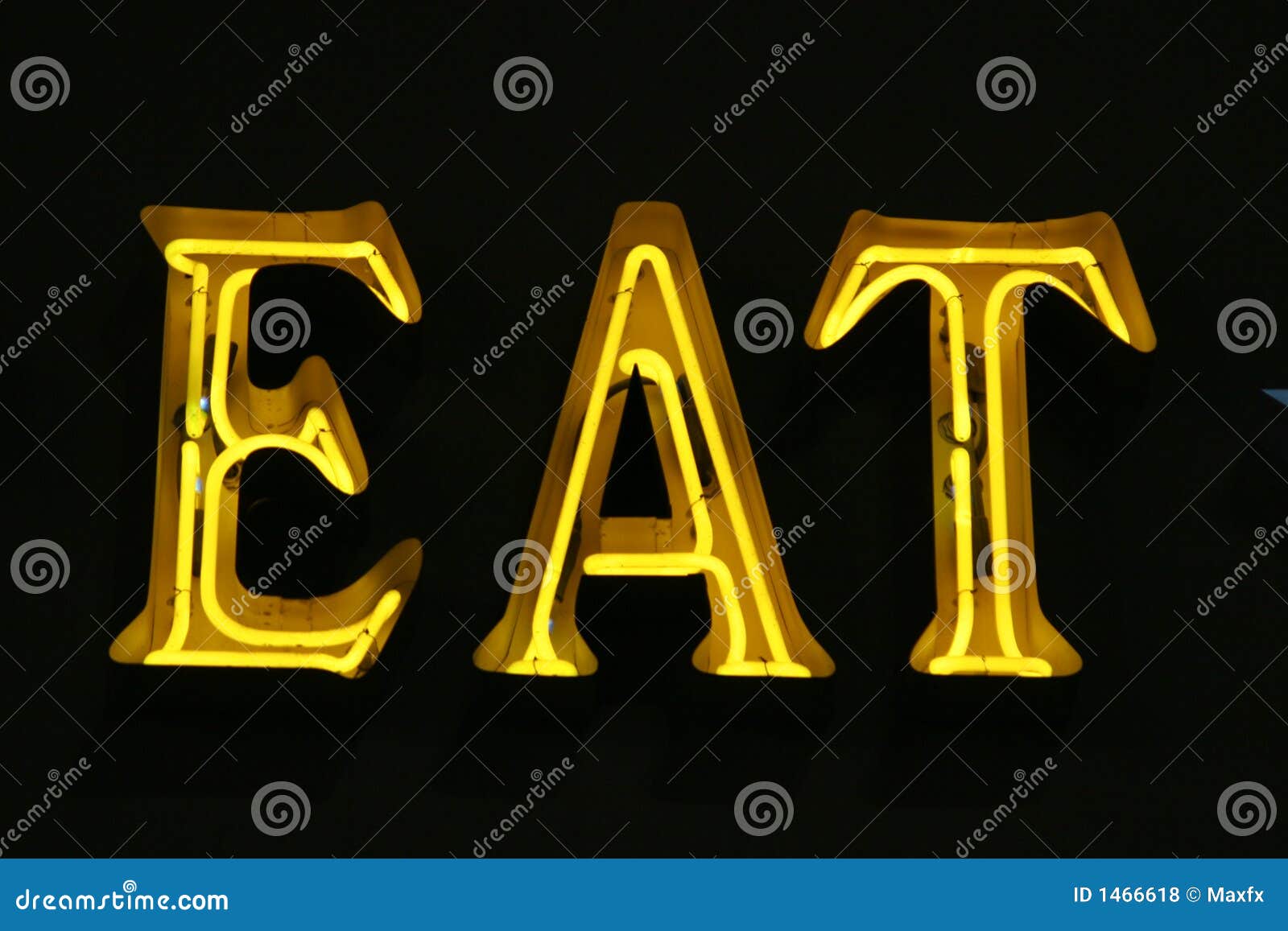 Eat sign neon lights stock photo. Image of health, hunger - 1466618