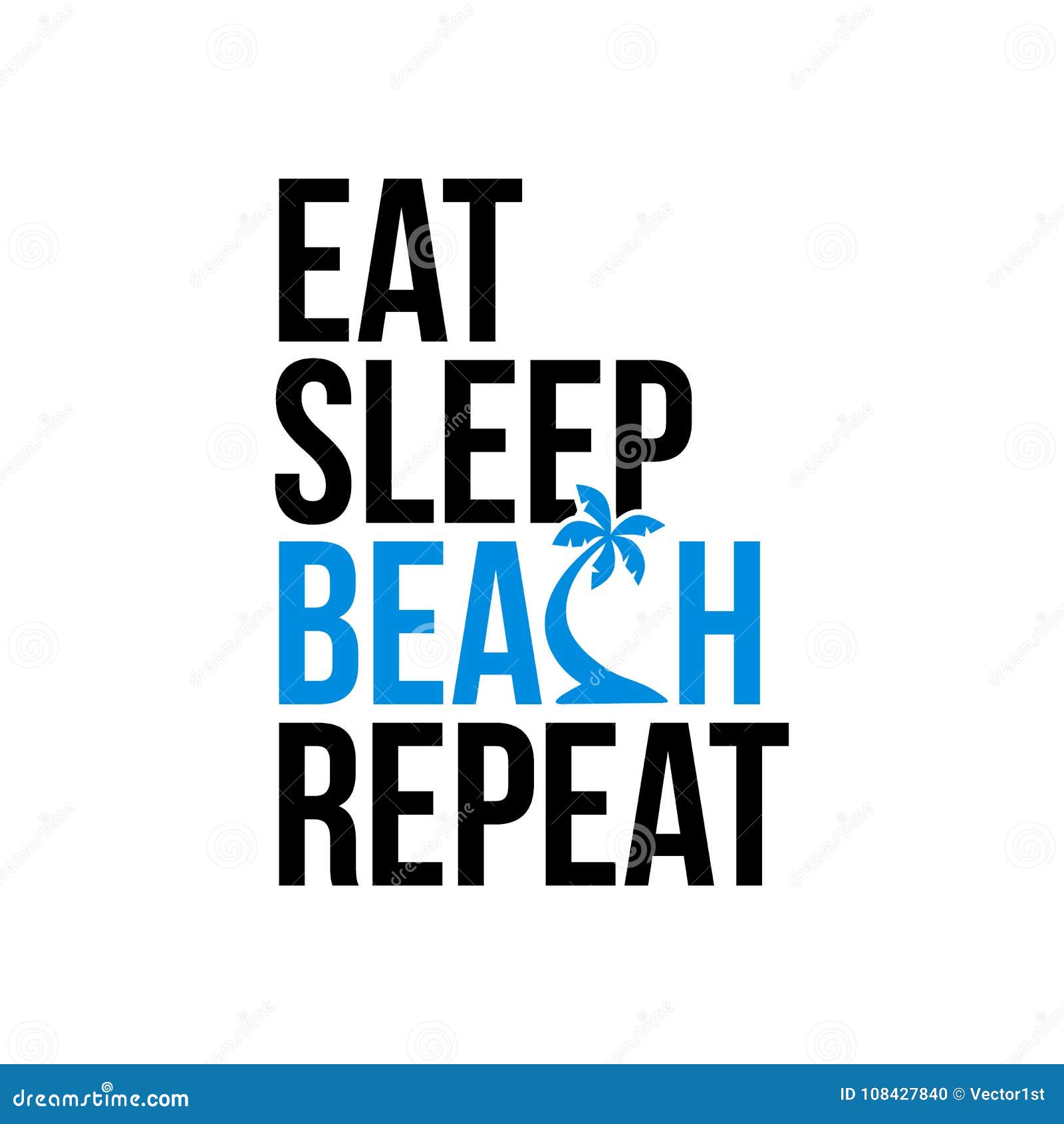 Eat Sleep Beach Repeat Icon Sign Vector Illustration | CartoonDealer ...