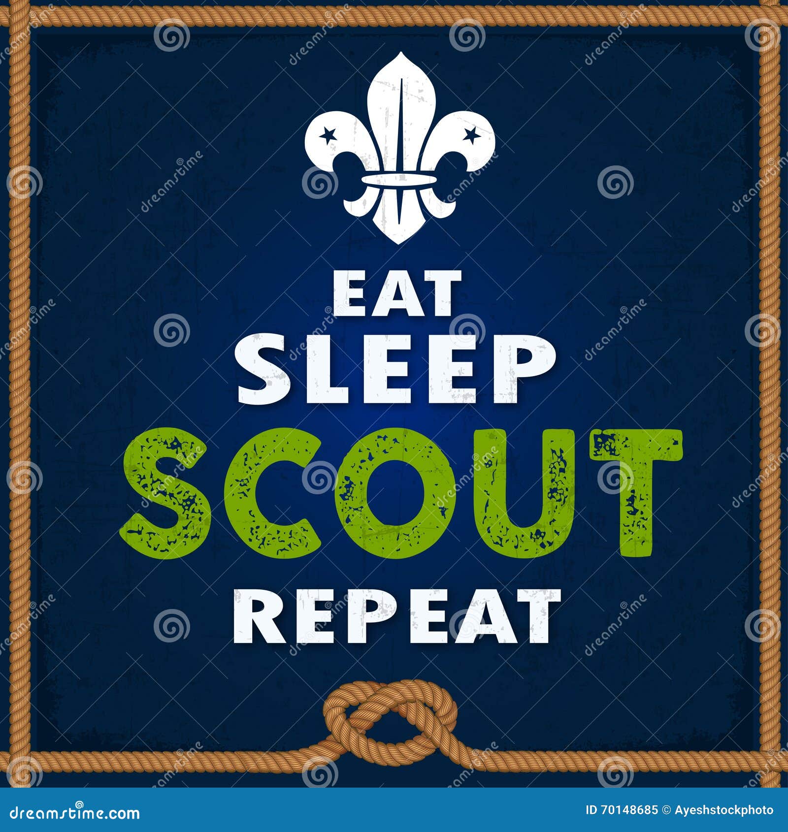 Eat Sleep Scout Repeat stock illustration. Illustration of lifestyle ...