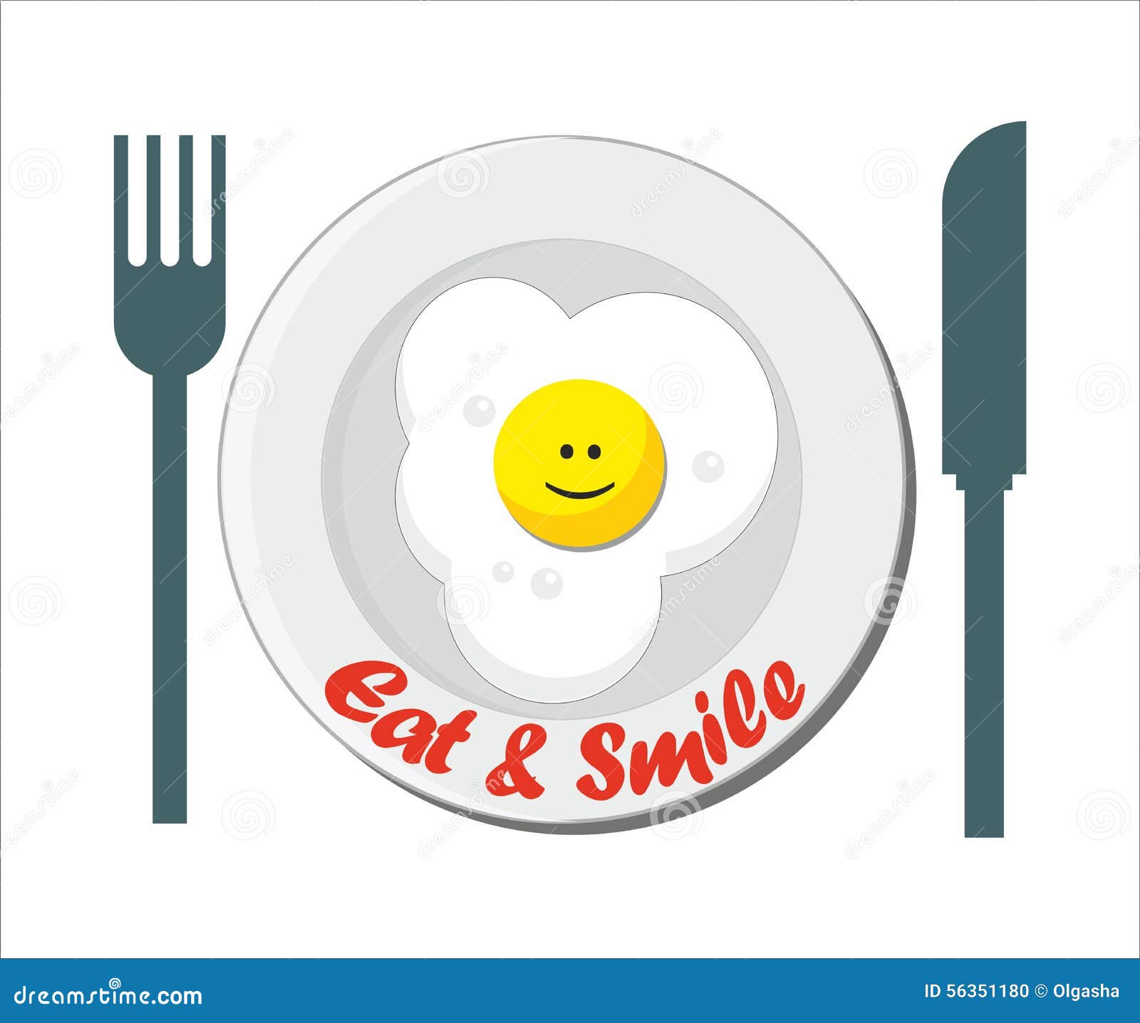 Eat & Smile stock vector. Illustration of carb, fork - 56351180